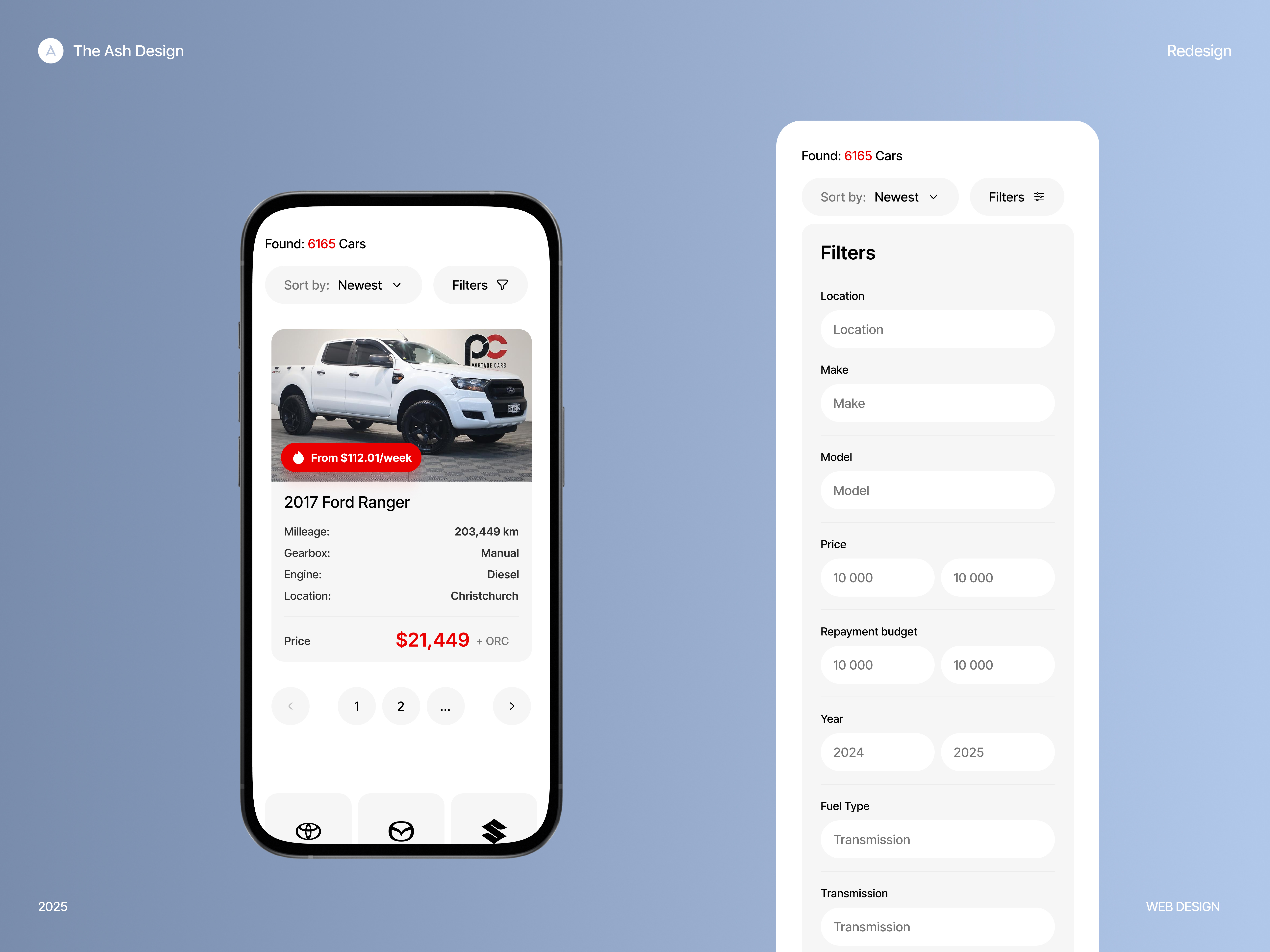 UX/UI Redesign for a Used-Car Dealership Platform by The Ash Web for ...