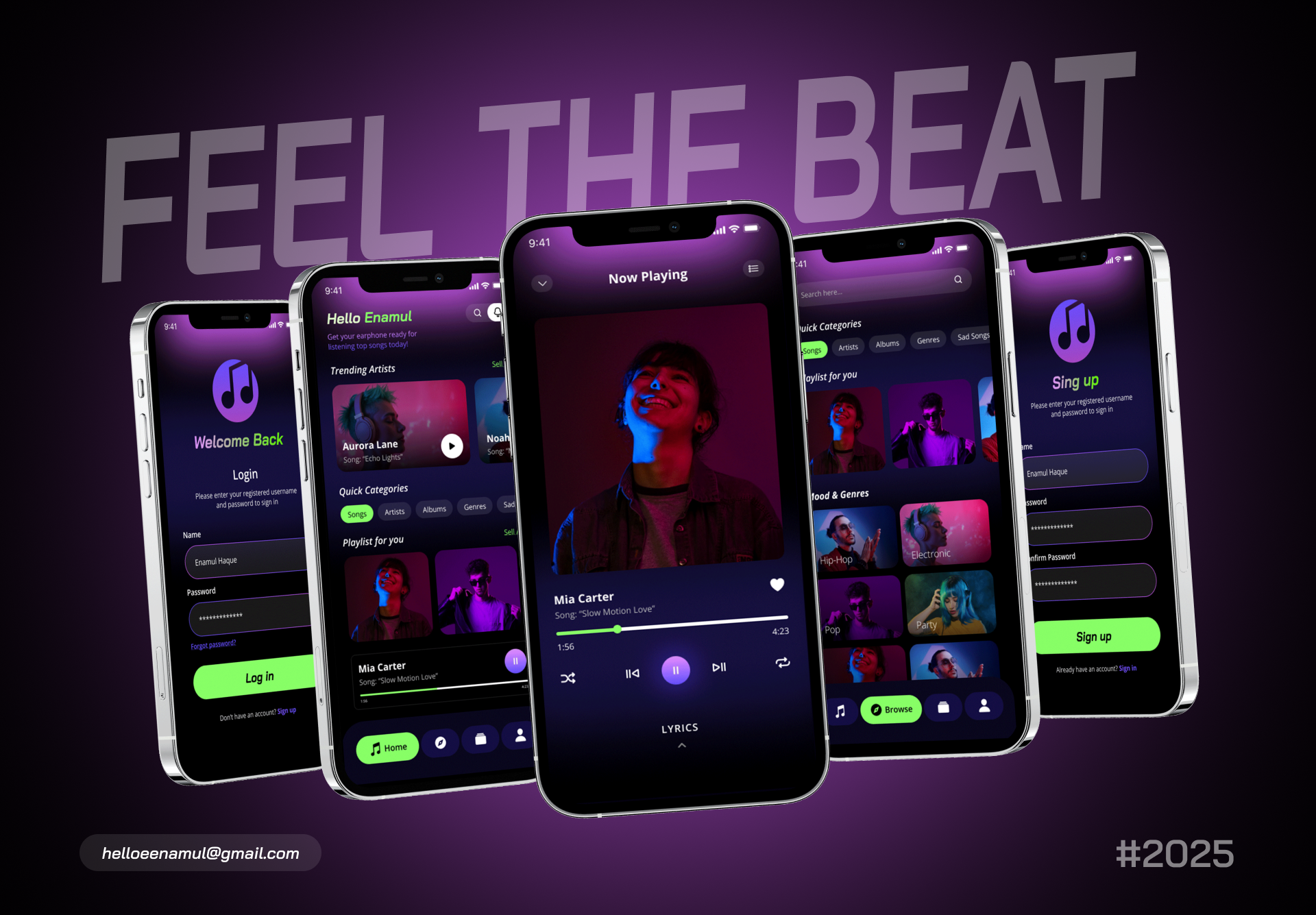 BeatFlow – Modern Music App UI Design 🎵 by Enamul Haque on Dribbble
