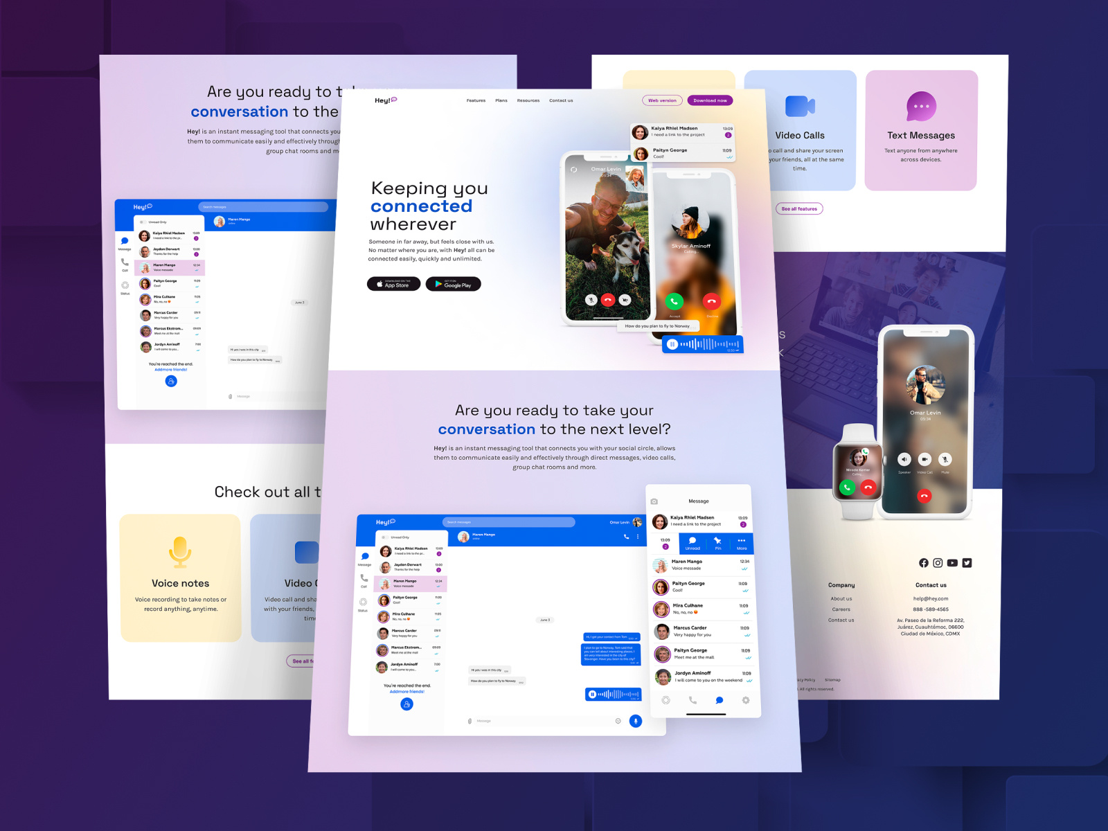 Hey! - instant messaging app by Gabook on Dribbble