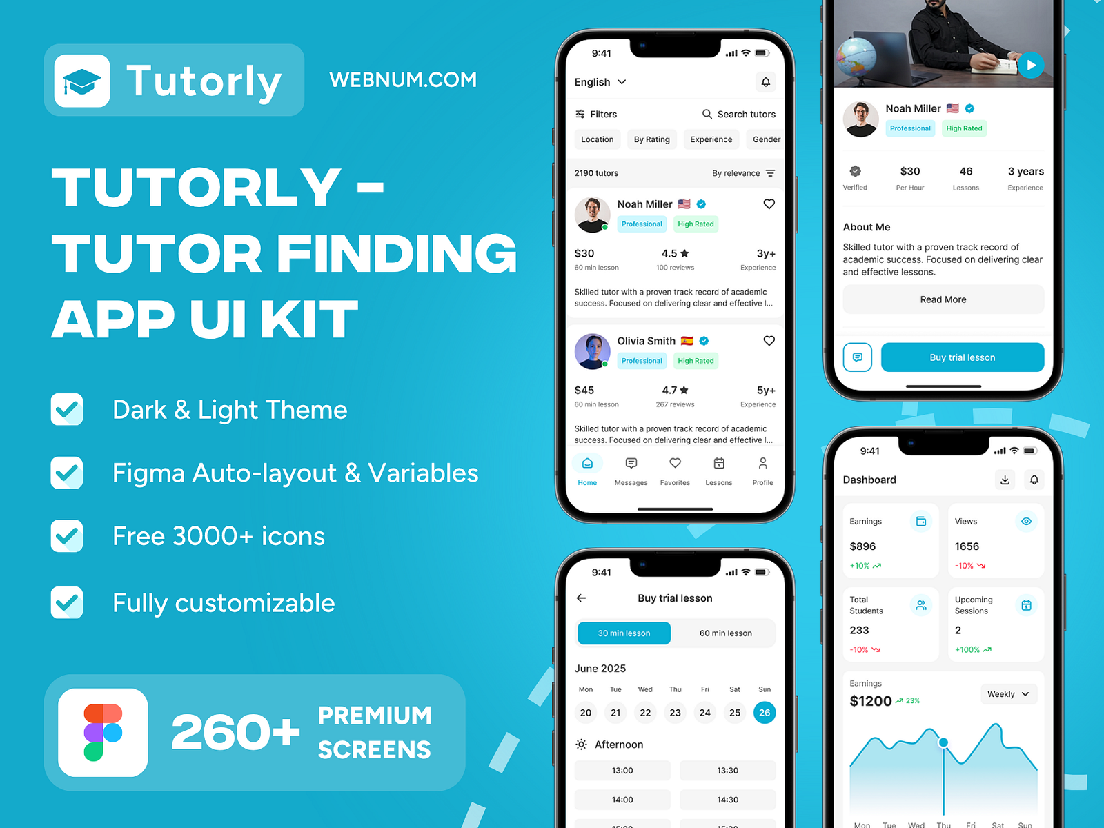 Tutorly - Tutor Finding App UI Kit by Webnum on Dribbble