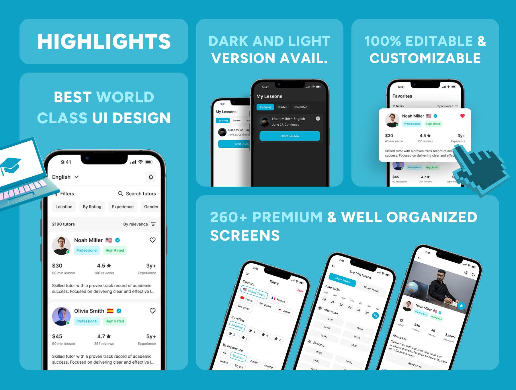 Tutorly - Tutor Finding App UI Kit by Webnum on Dribbble
