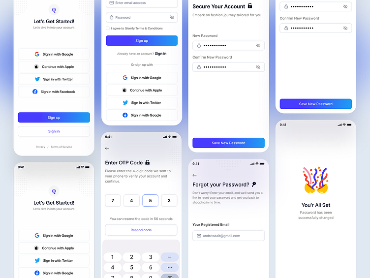 Ecommerce Mobile App Authentication Flow by Raymiq Mobile App on Dribbble
