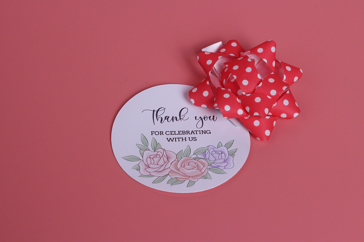 Customized Round Thank You Stickers by AllStickerPrinting on Dribbble