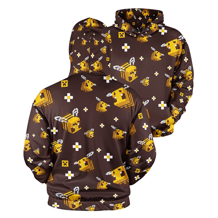 Minecraft Bee All Over Printed Hoodie by Lisa J. Cashin on Dribbble