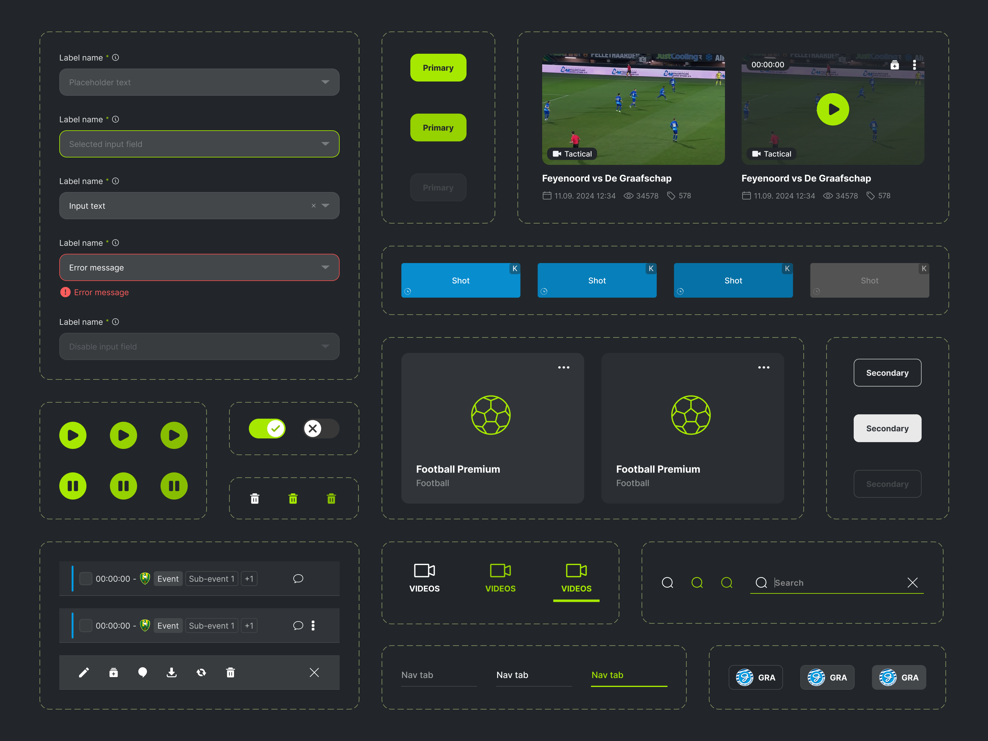 PlayStats – UI Components & Spacing by Aleksandar for GG Studio on Dribbble