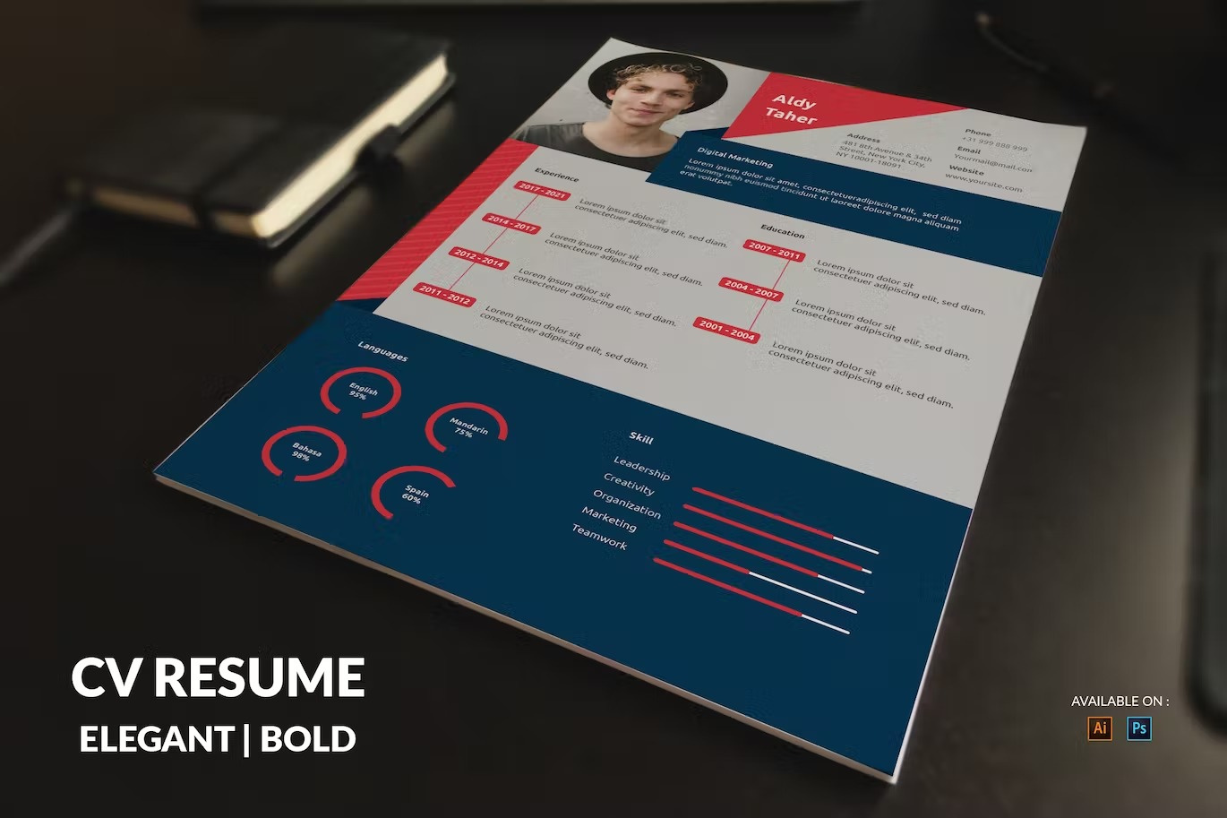 CV Resume Red And Blue by Design My CV on Dribbble