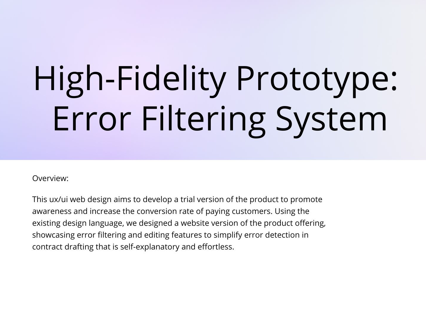 High-Fidelity Prototype: Error Filtering System by Ying on Dribbble High-Fidelity Prototype: Error Filtering System by Ying on Dribbble