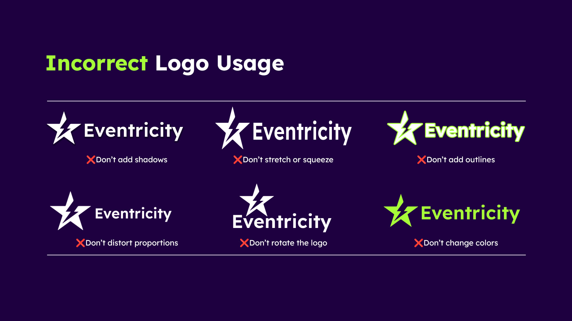 Brand guideline created for a B2B event agency — Eventricity by ...
