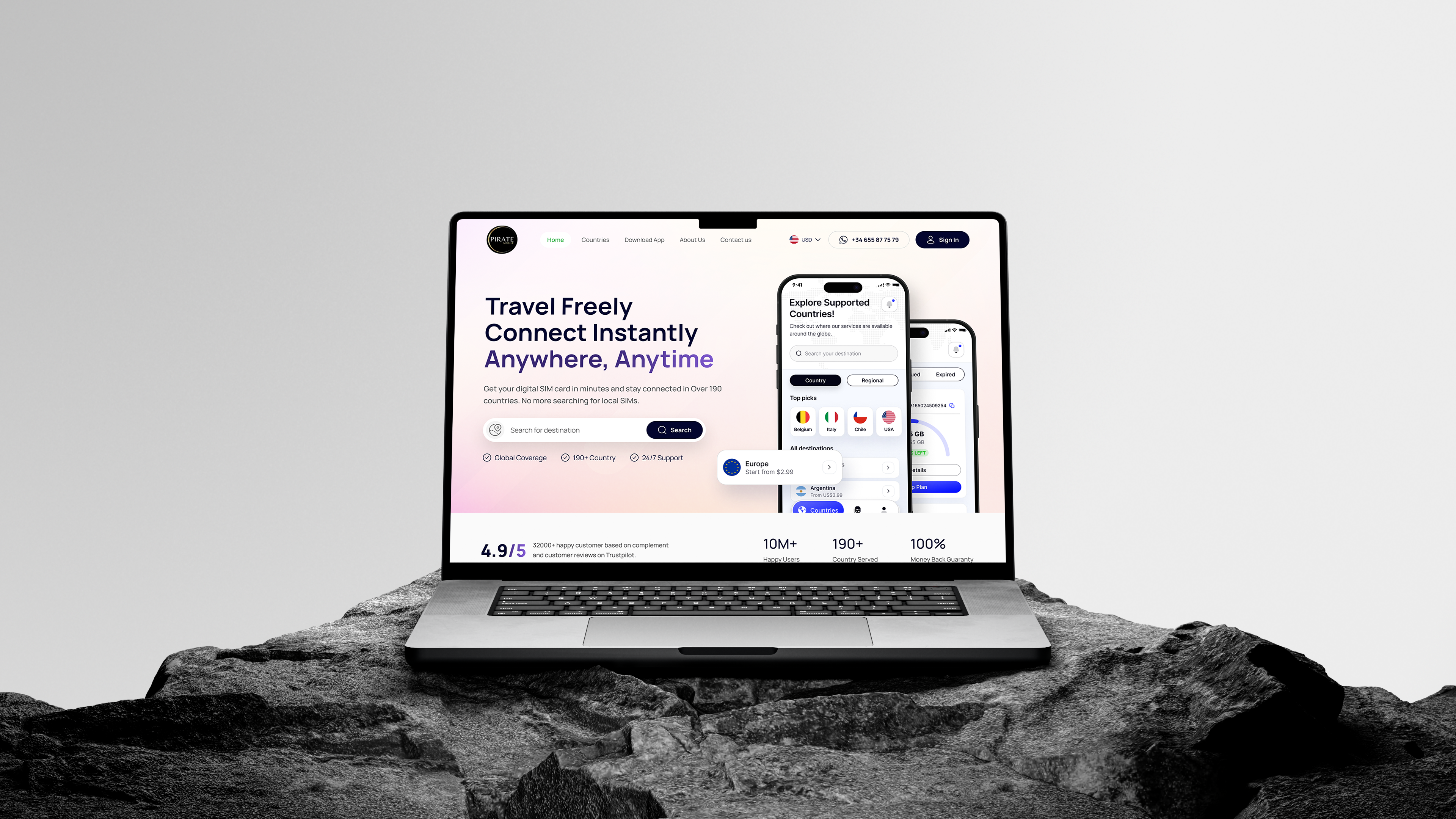 Pirate Mobile – eSIM Website UI/UX by Meo Studio - UX UI | Web Design ...