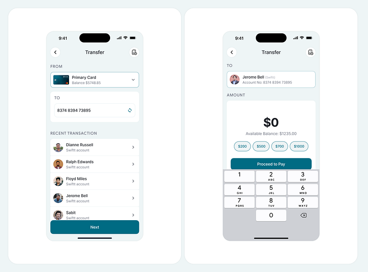 Money Transfer Flow UI, Banking App Design by Fahad Ibn Sayeed on Dribbble