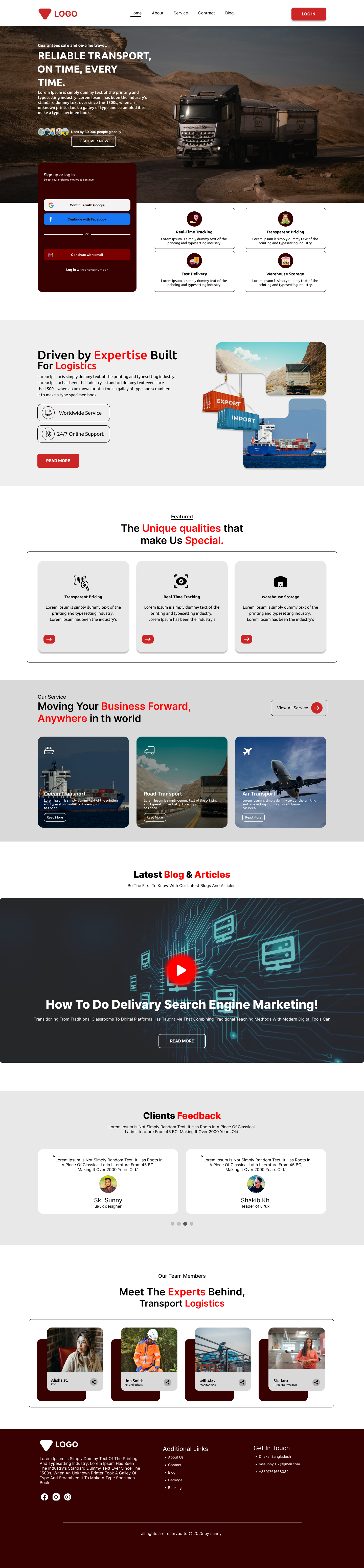 Modern Logistics Service Web Interface. by SuNnY on Dribbble