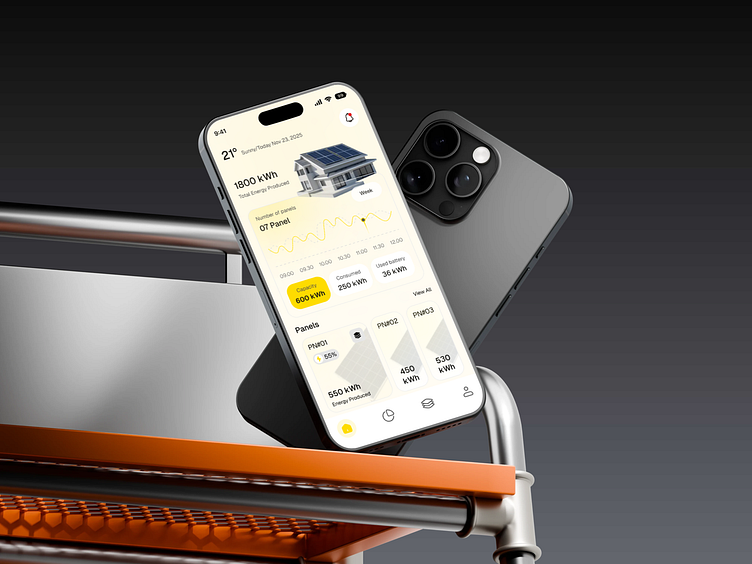 Solar Energy Monitoring Mobile App UI/UX by UX crate for UX Crate Lab ...