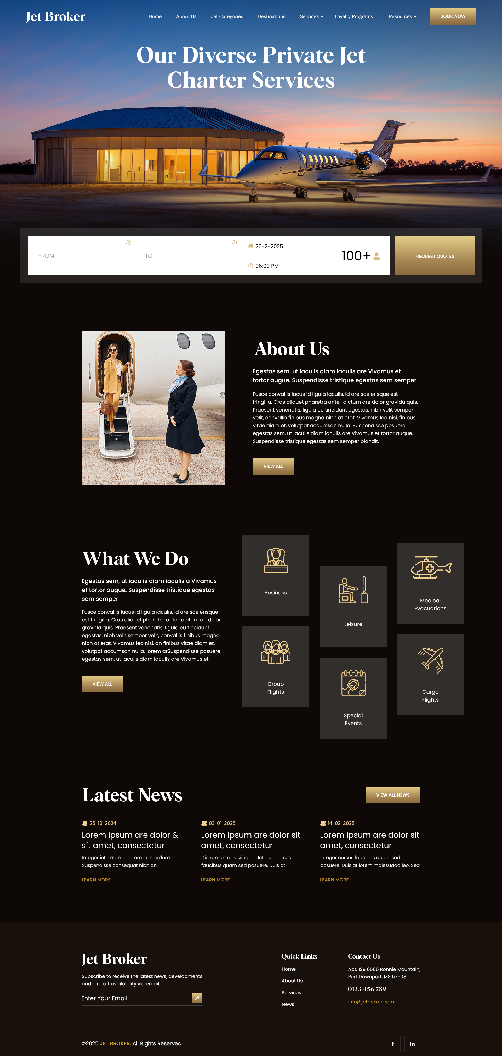 Private Jet Charter Website Design by fox_webtech on Dribbble