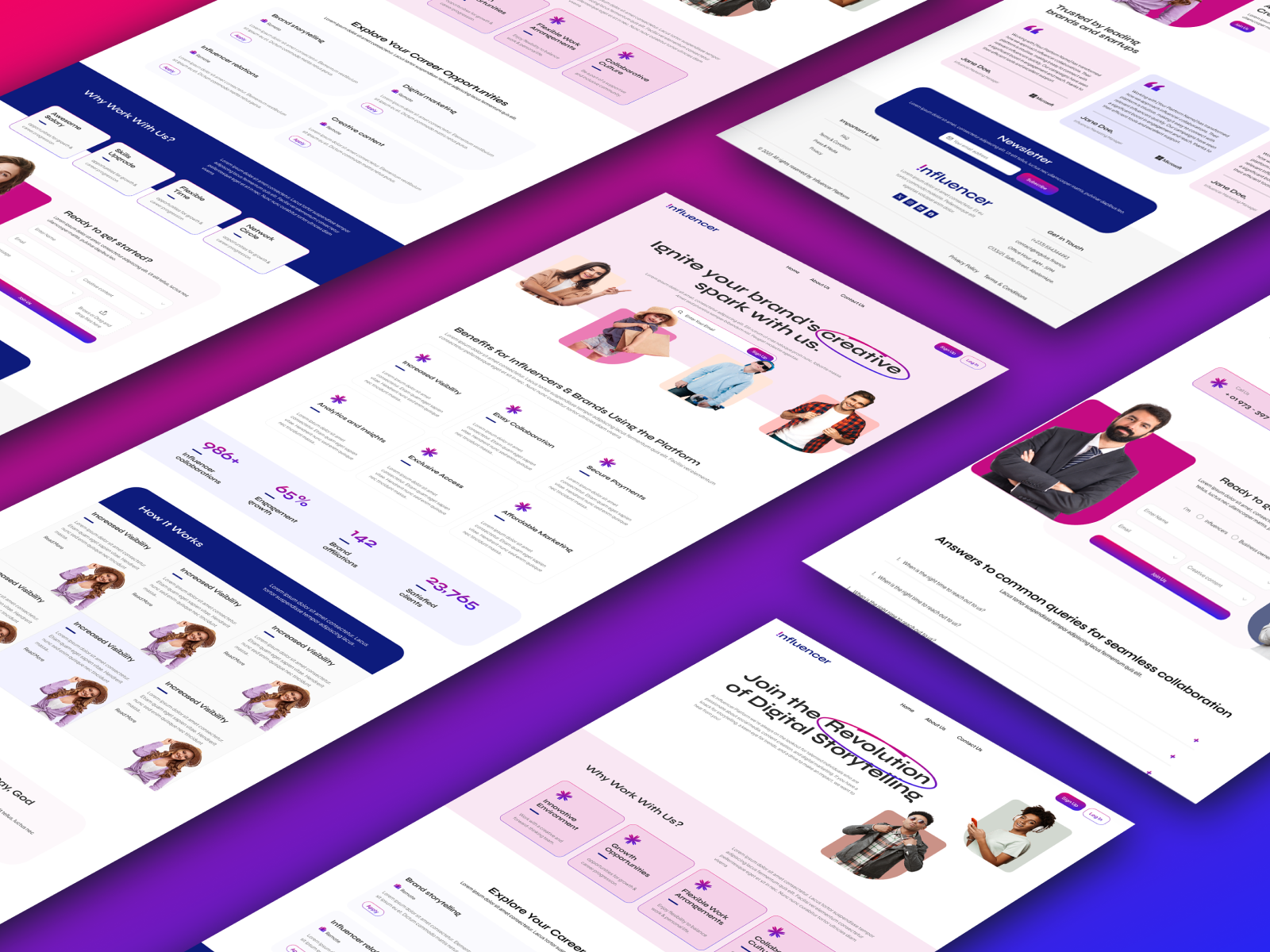 Modern Influencer Collaboration Platform by Xceptive Solutions LLP on Dribbble