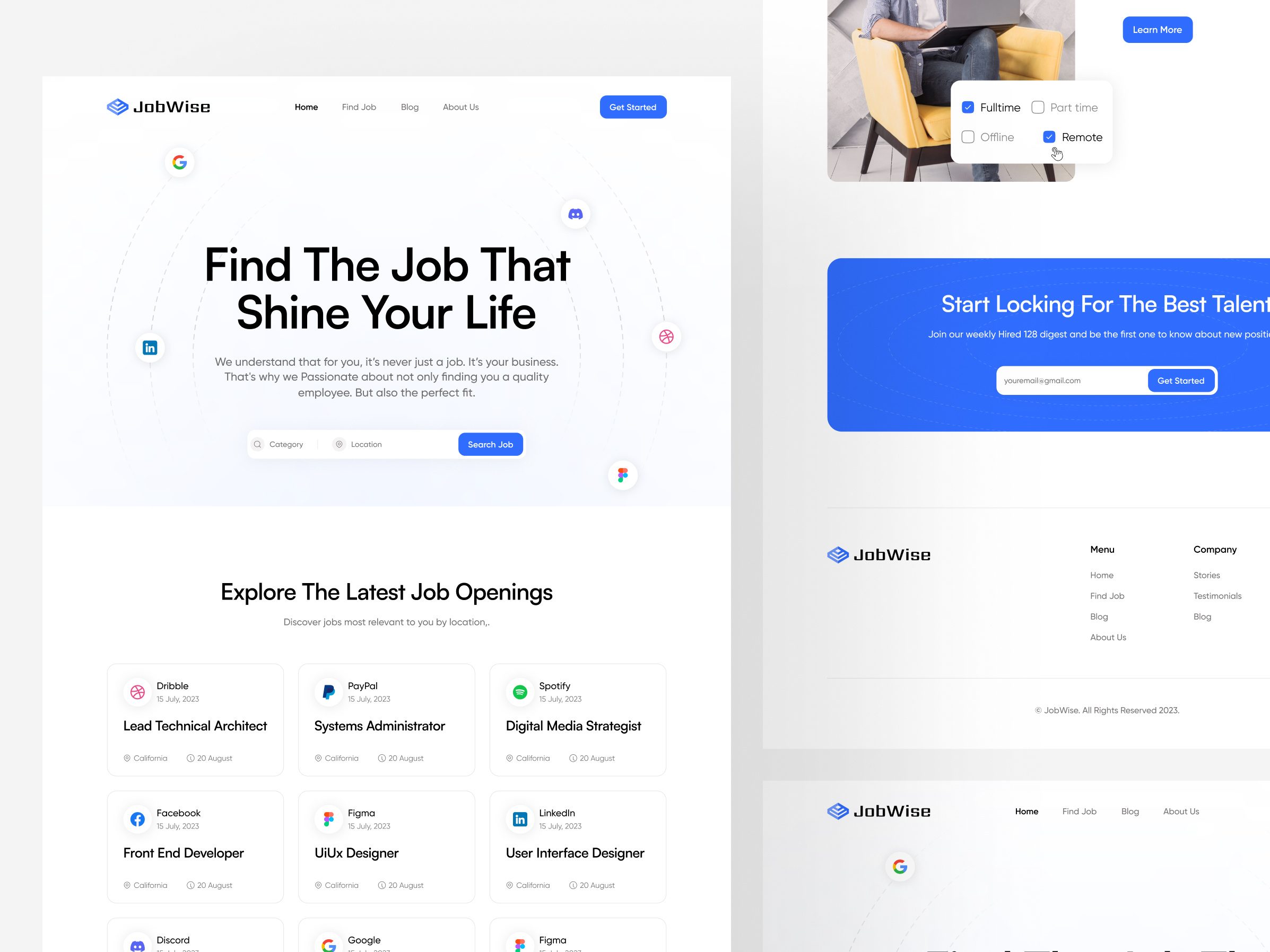 Job Finder Website Design by Hridoy for Zain's Studio on Dribbble