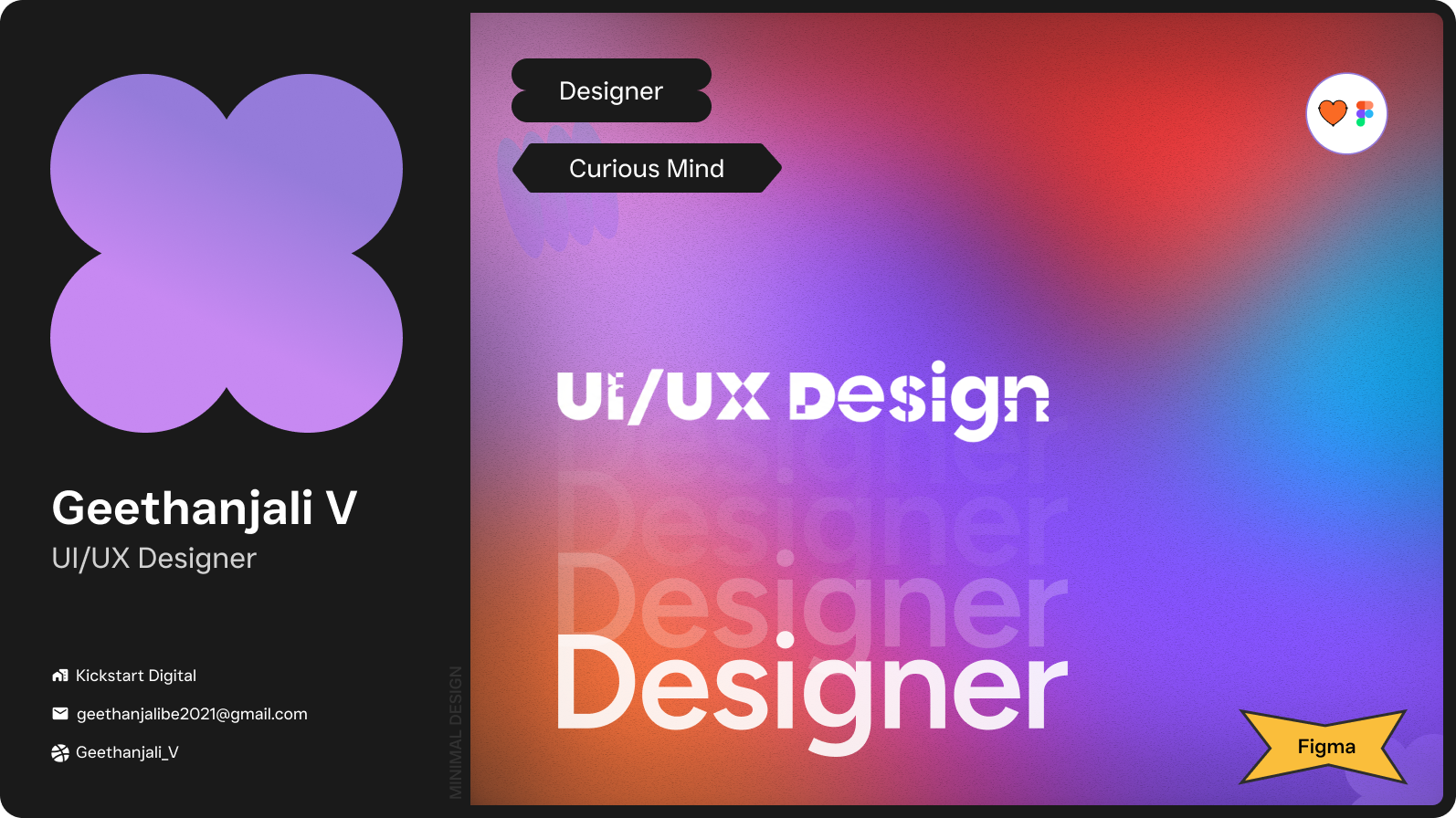 Minimal UI/UX Profile Card Design by Geethanjali on Dribbble