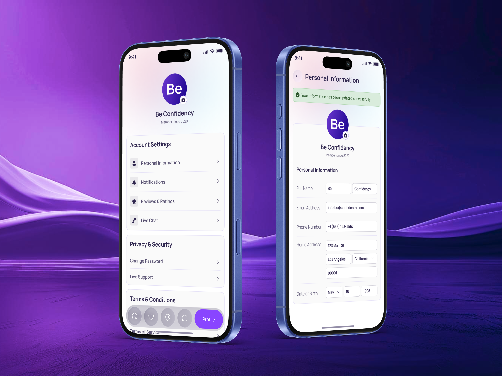 Profile & Settings | Personal Info, Privacy, Security | UIUX by ilias ...