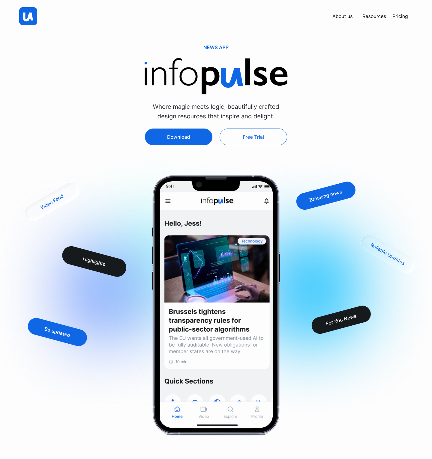 InfoPulse Landing Page by Jéssica Soares on Dribbble