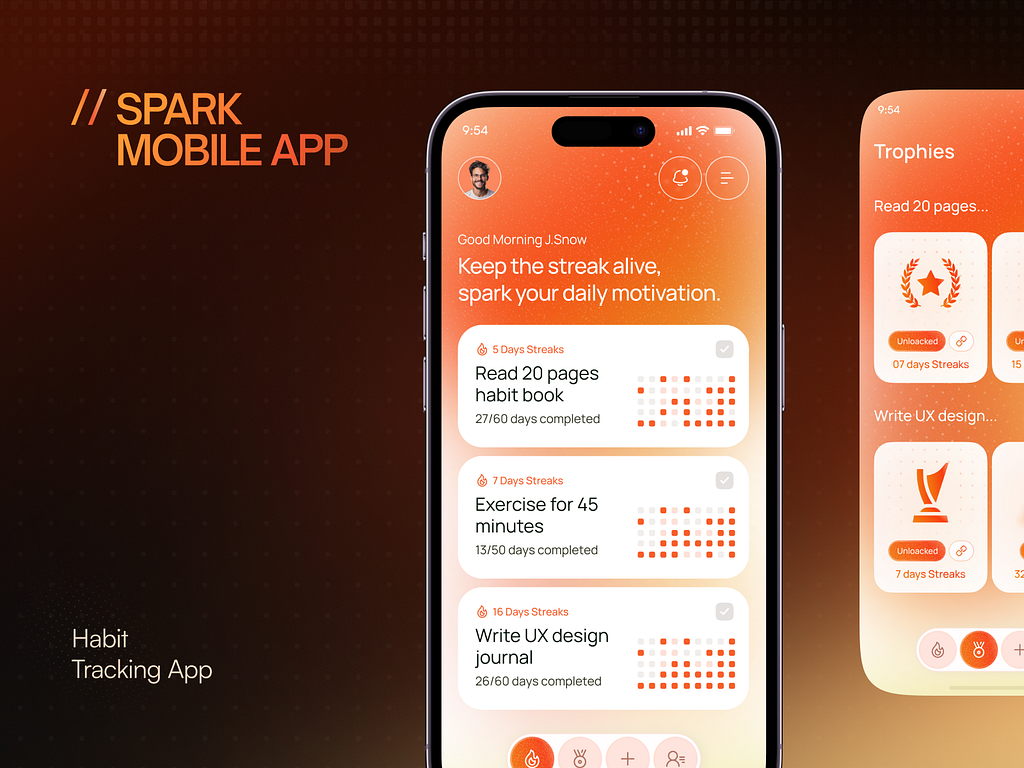 Daily habits & goal tracker App UI UX Design by Panze Mobile App for ...