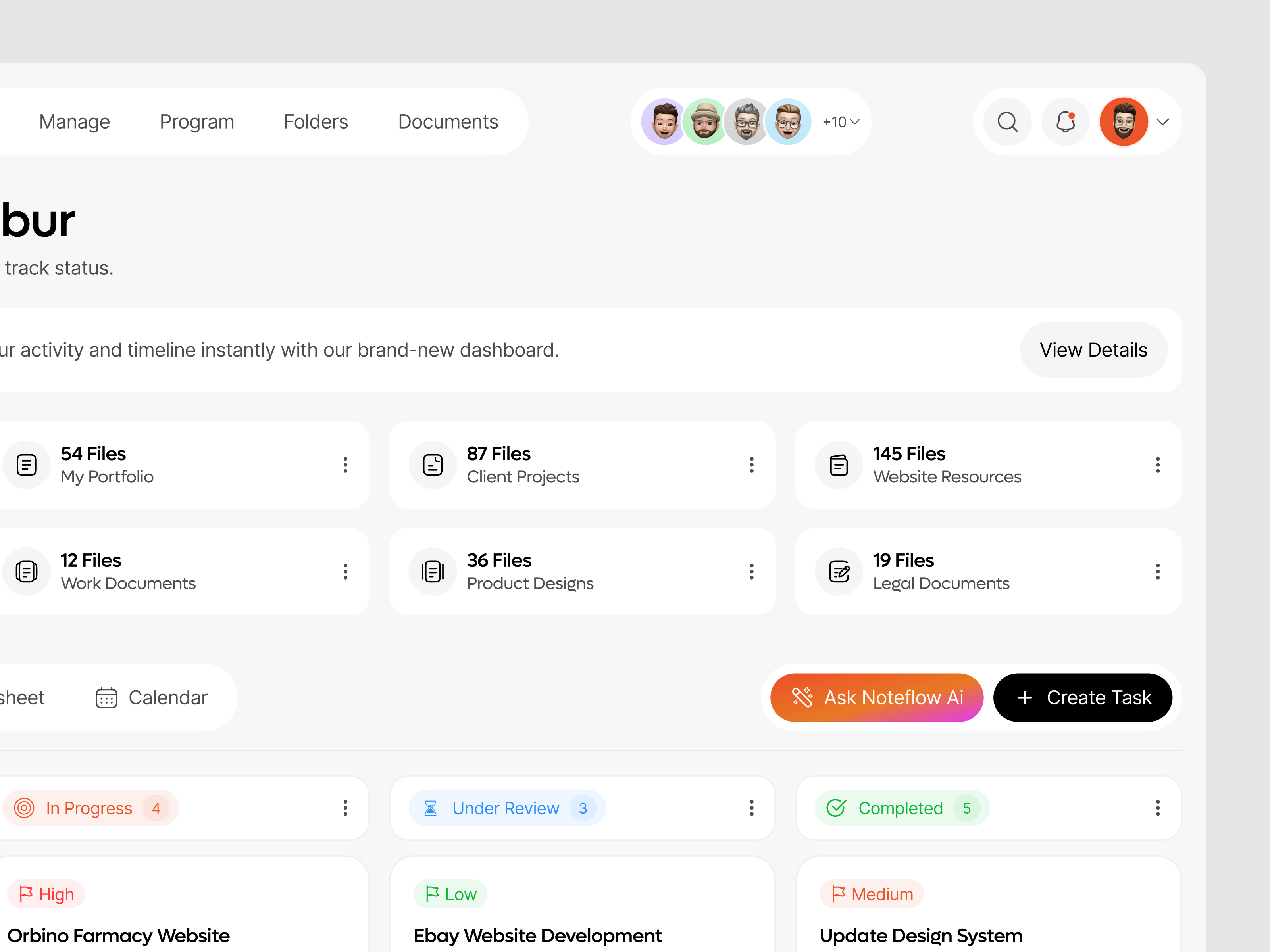 Project Management Dashboard by Sajibur Rahman on Dribbble
