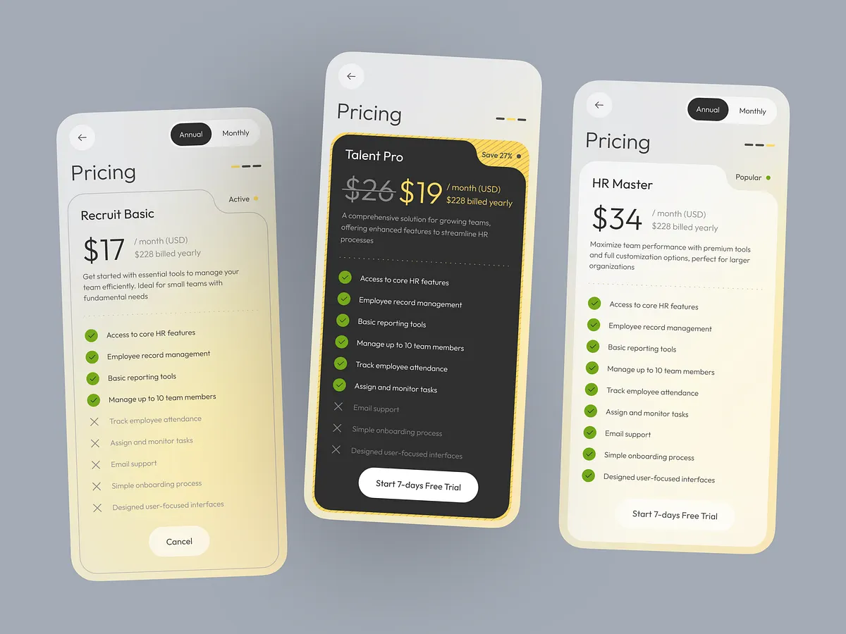 Pricing UI designs, themes, templates and downloadable graphic elements ...