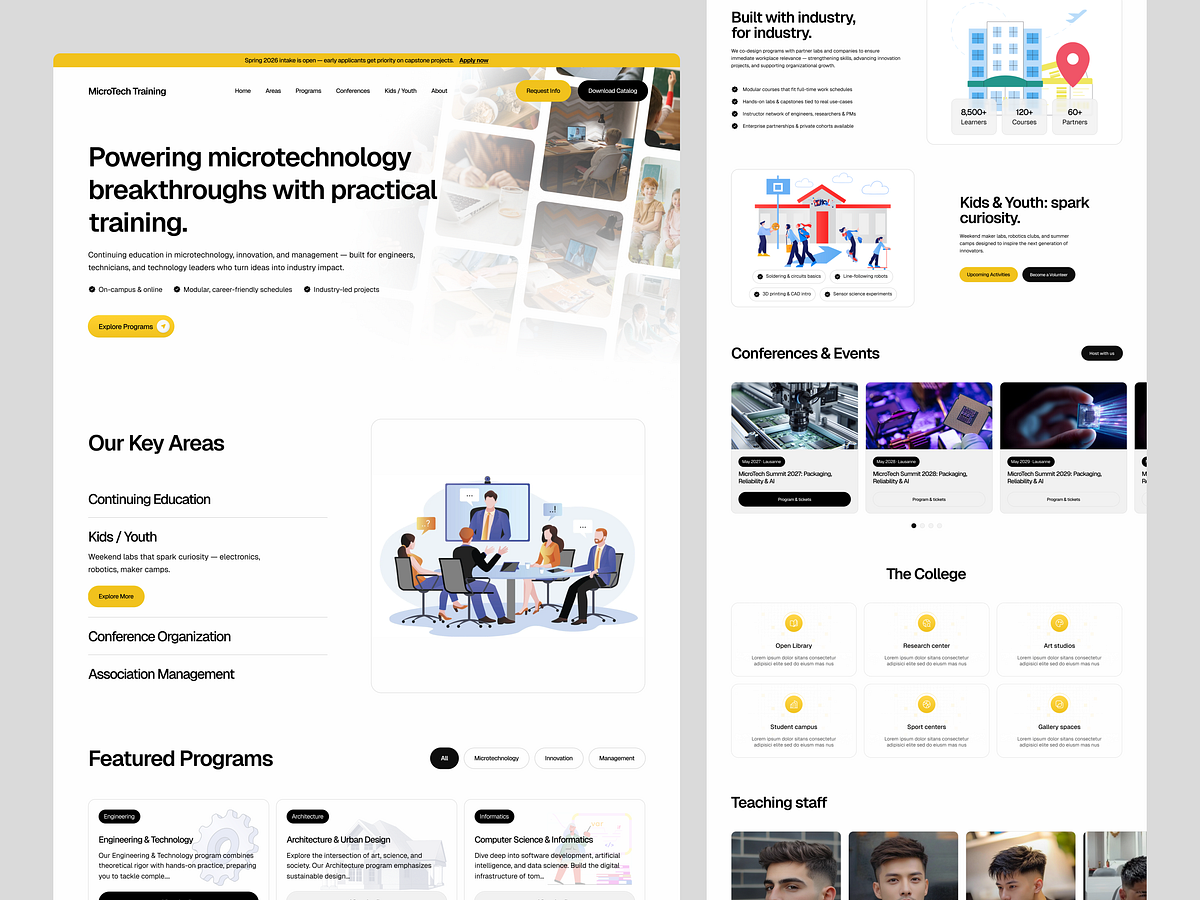 MicroTech Training – Modern Education Website UI by Faisal Ahmed on ...