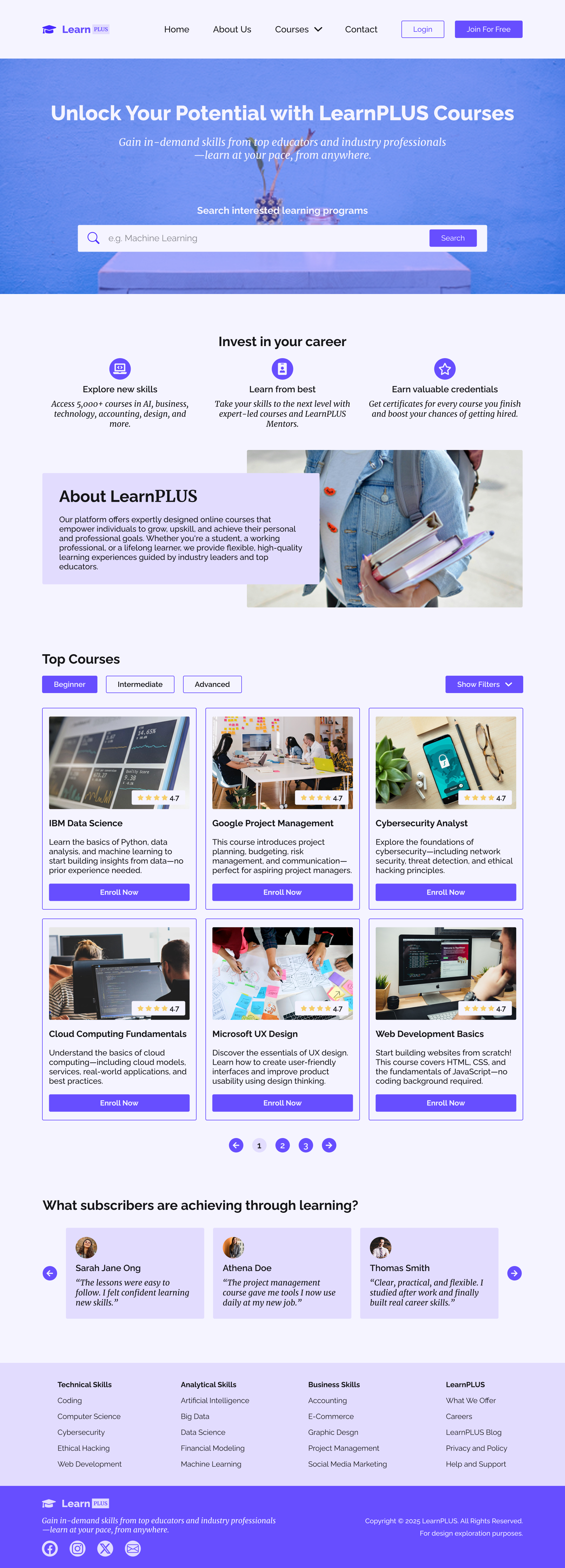 E-Learning Platform Landing Page | Online Courses Website by Nyl A. on ...