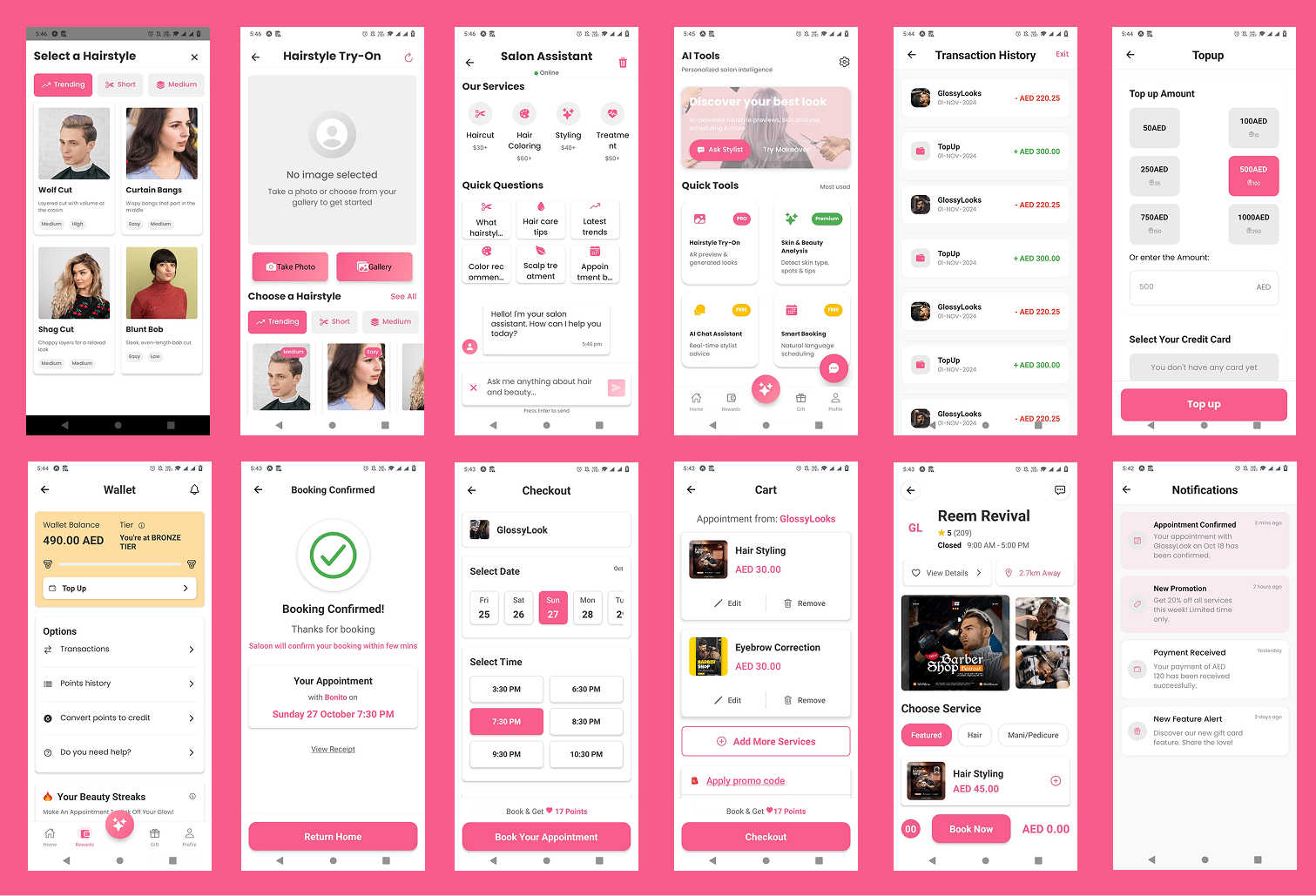 Salon App UI Kit React Native Expo App by Shakeel Ahmad on Dribbble