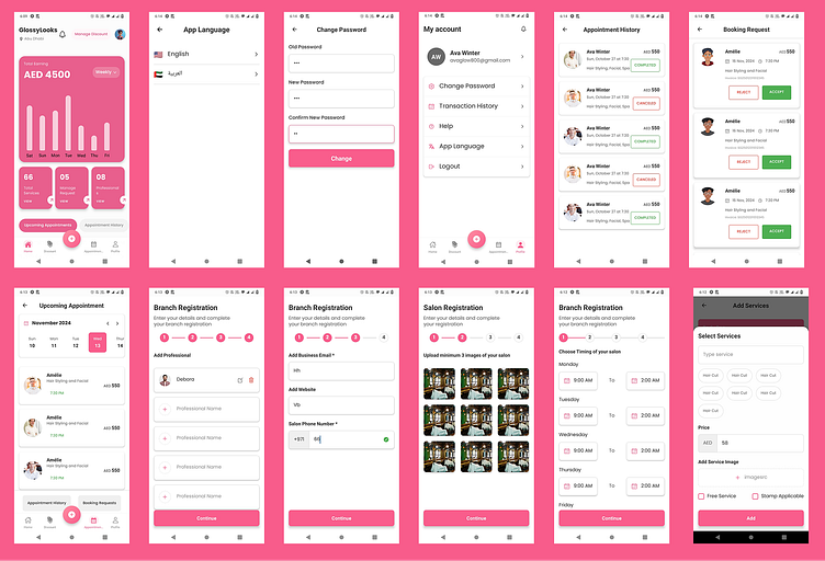 Salon App UI Kit React Native Expo App by Shakeel Ahmad on Dribbble