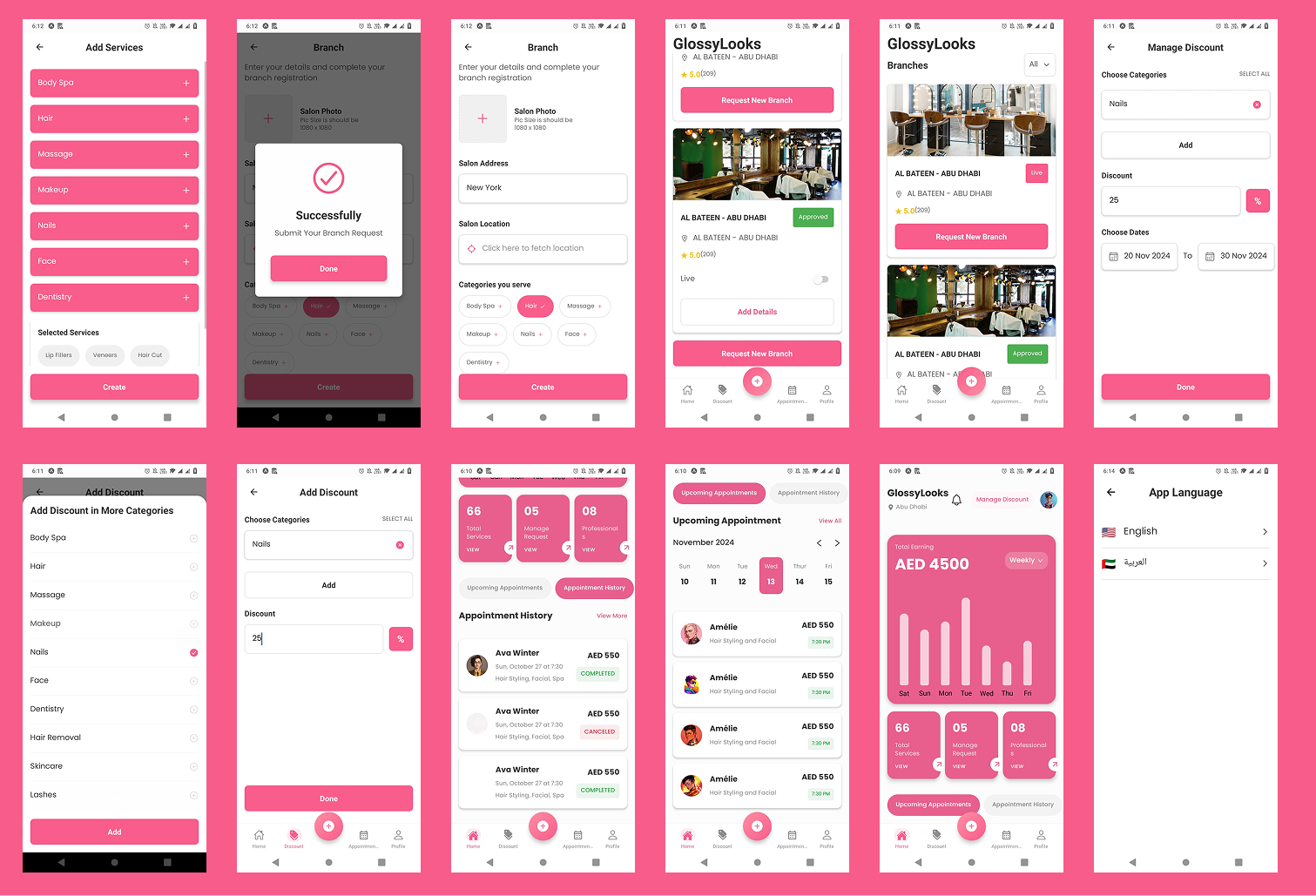 Salon App UI Kit React Native Expo App by Shakeel Ahmad on Dribbble