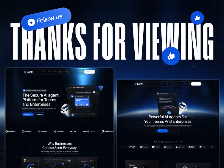 Santr - AI Agent Saas Website by Flowzai LLC on Dribbble