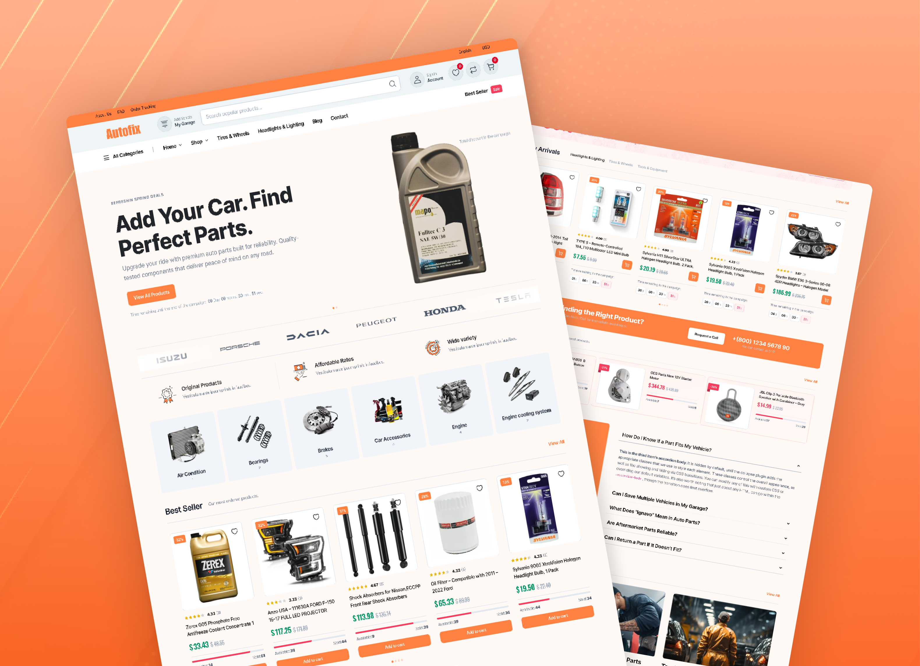 Automotive Spare Parts Store Website UI Design by Vegas Web - CRM ...