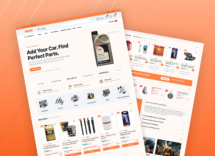 Automotive Spare Parts Store Website UI Design by Vegas Web - CRM ...