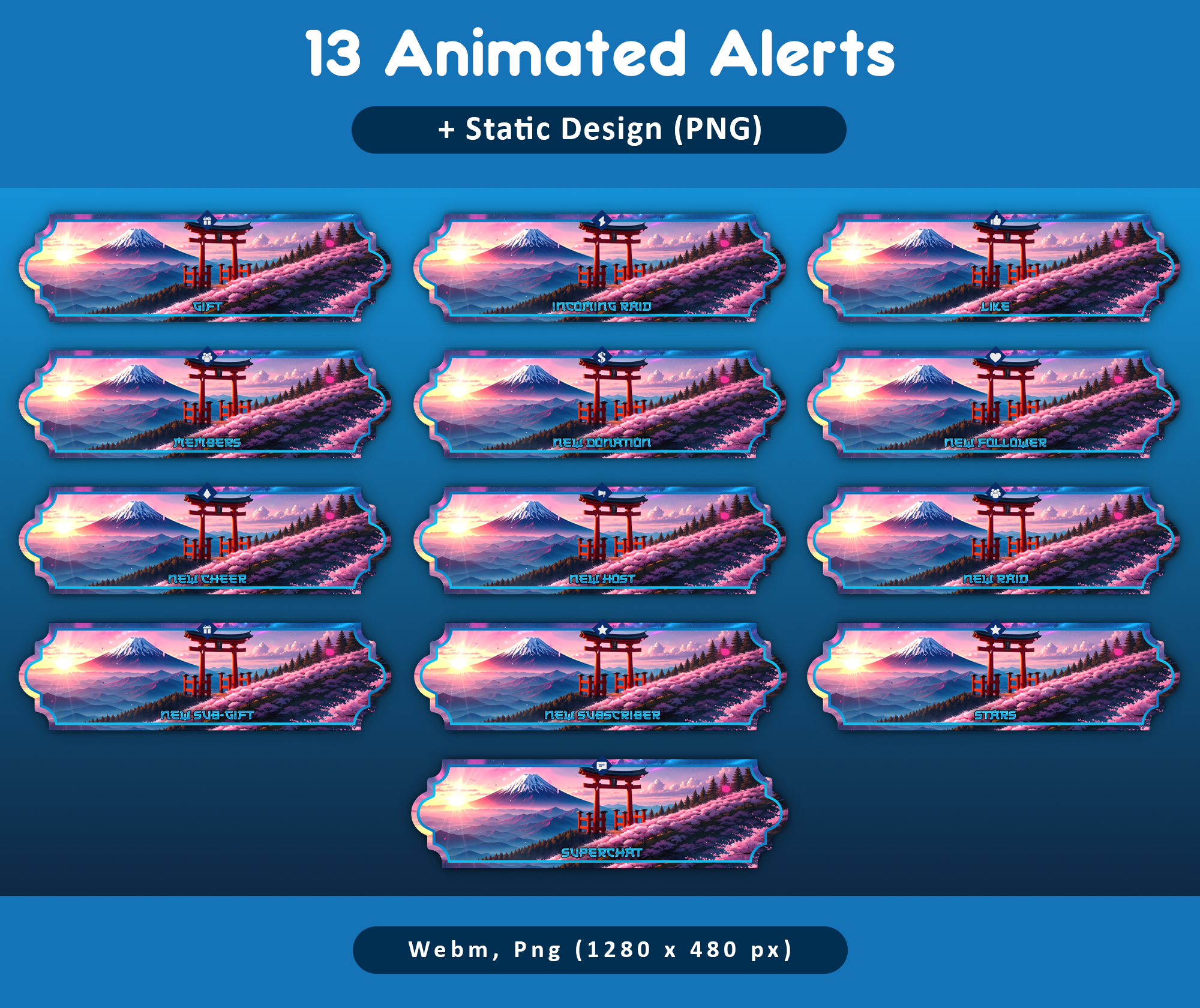 Neon Sakura Stream Overlay I Twitch Overlay by VectorKingStudio on Dribbble