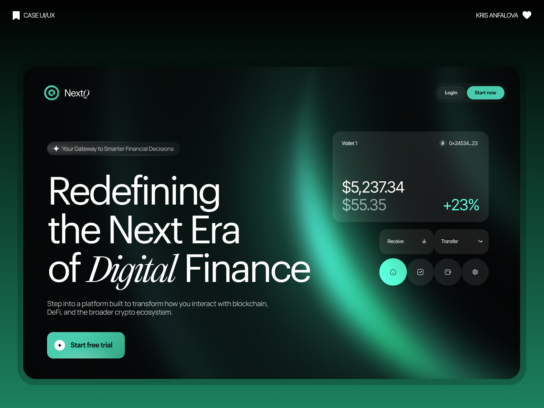 NextQ – Digital Finance Platform Landing Page by Kris Anfalova on Dribbble