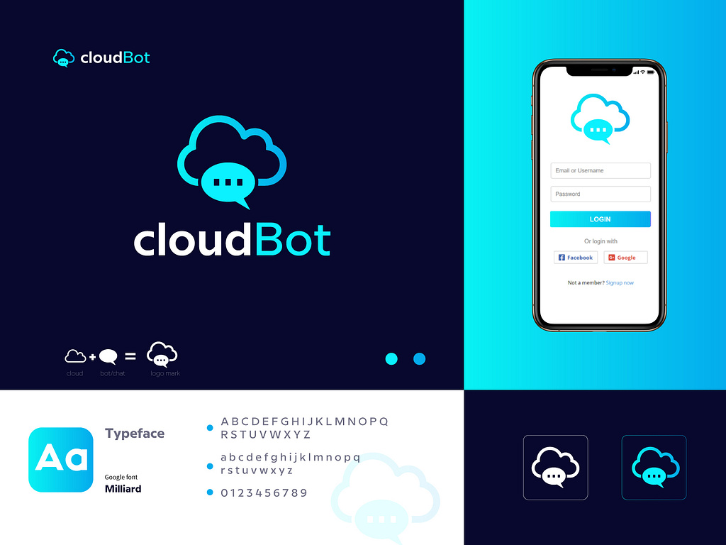 cloudBot logo | chatbot icon | bot tech logo design by design2expert on ...