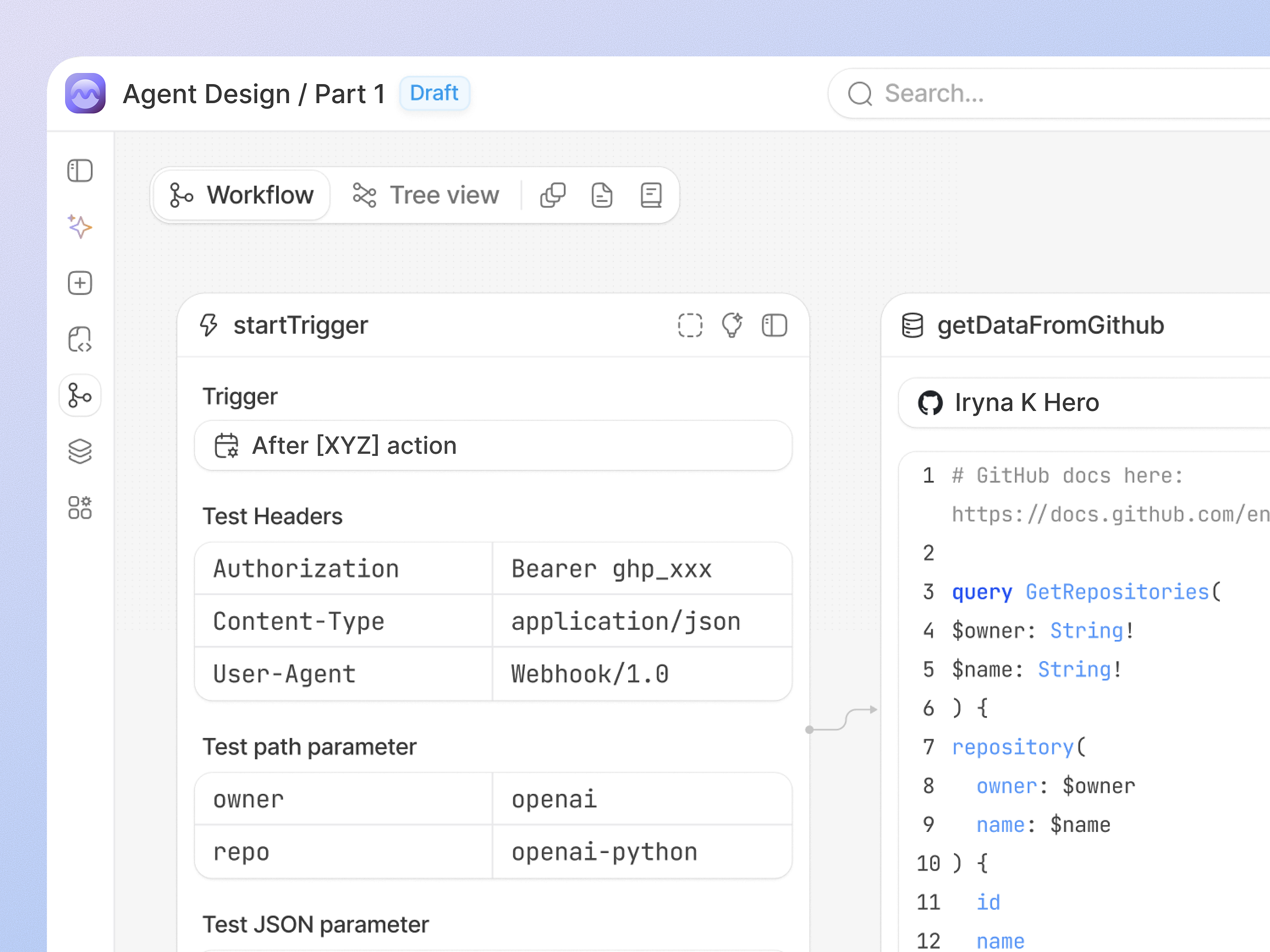 AI-Powered Workflow Builder With API Actions by Iryna Kunytska on Dribbble