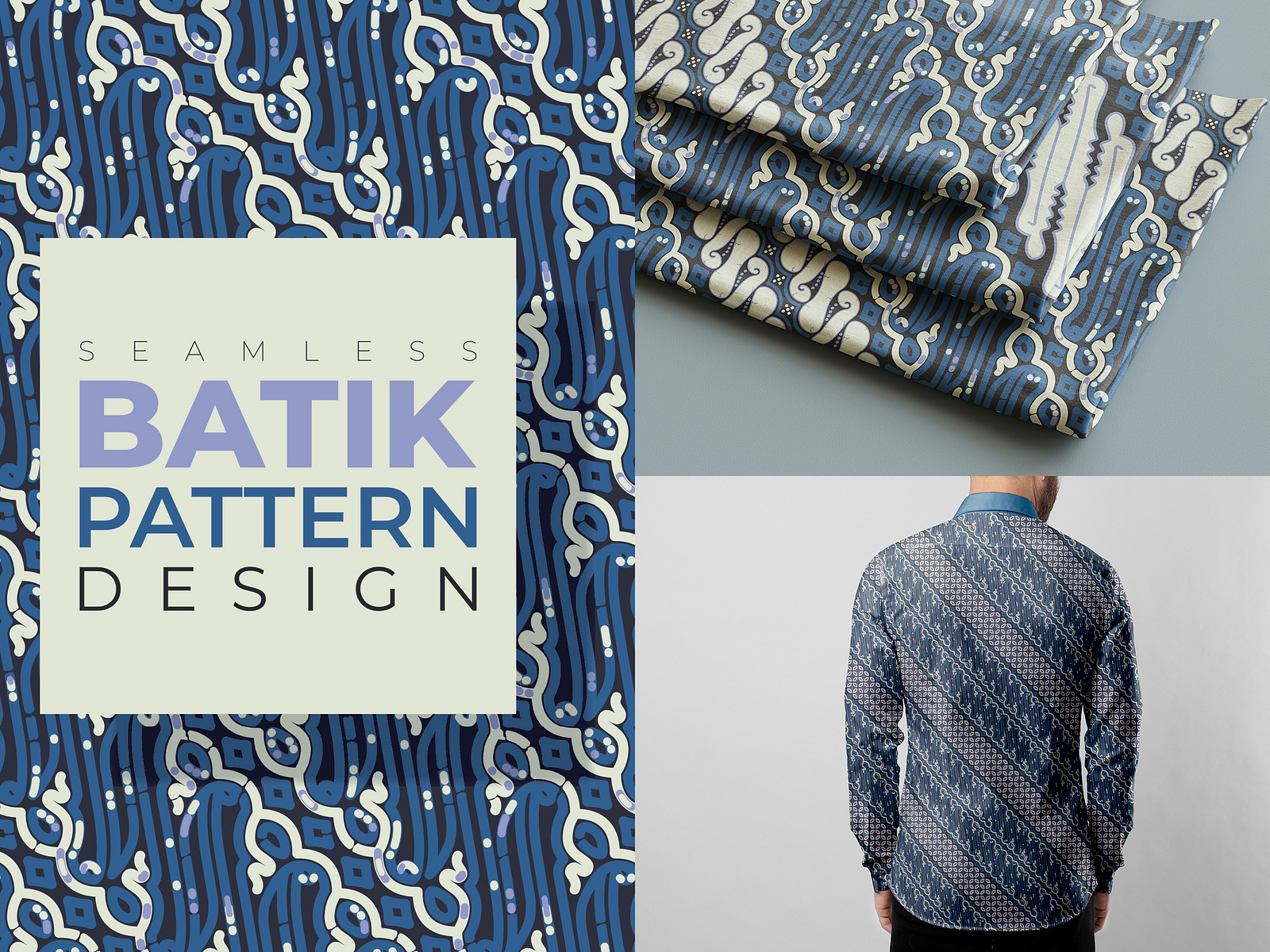 Seamless Black and Blue Batik Pattern Design by Hasudungan Martin Purba ...
