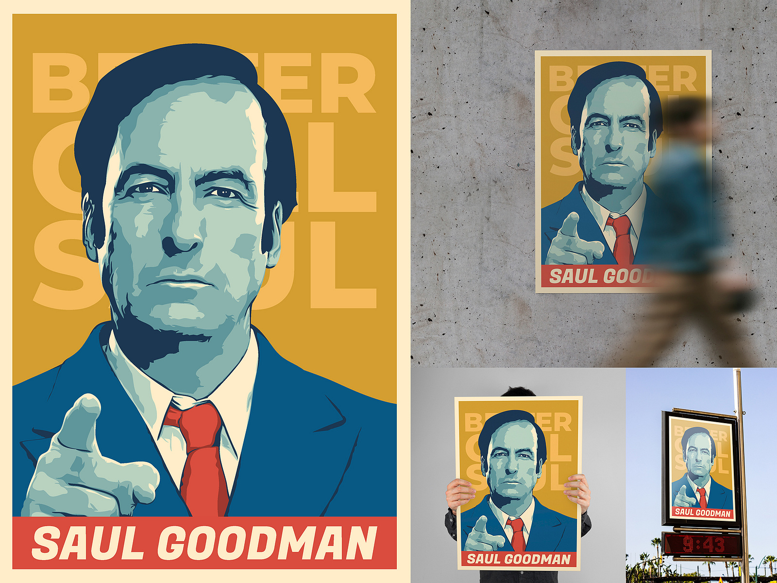 Better Call Saul Fan Art : Saul Goodman in Obey Giant Style by Hasudungan Martin Purba on Dribbble
