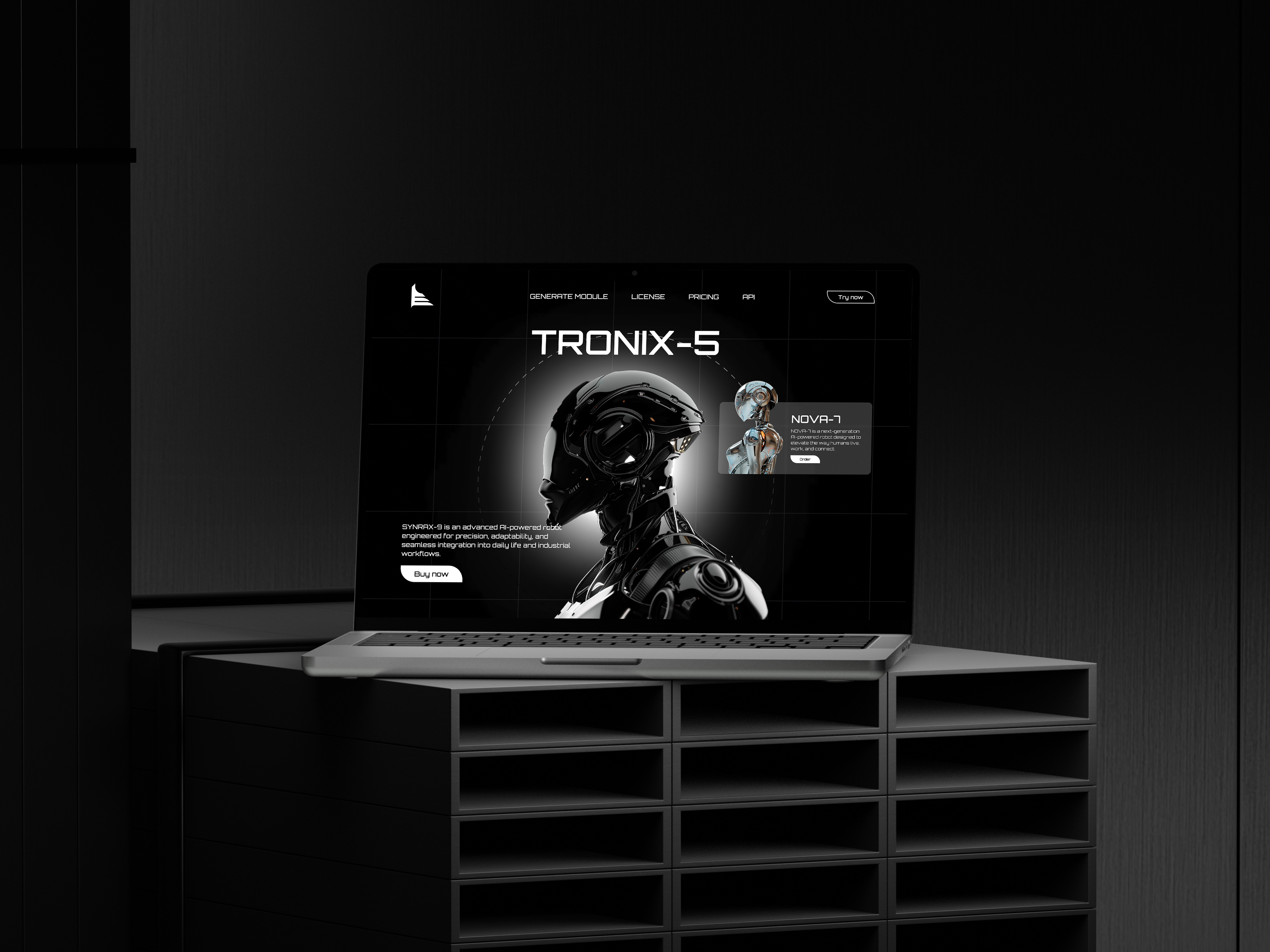 AI Robotics Product Landing Page – Futuristic Hero Section 3D UI by ...