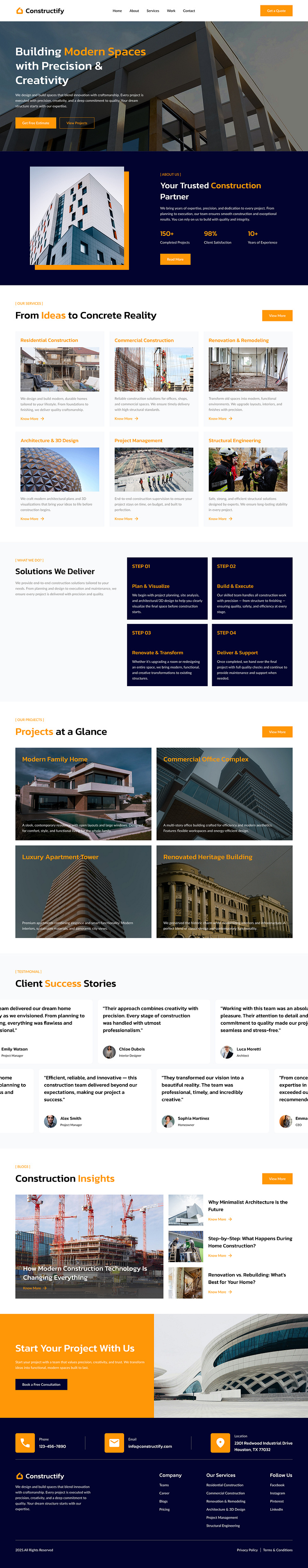 Constructify - Construction Website UI Design by Maimuna Yeasmin on ...