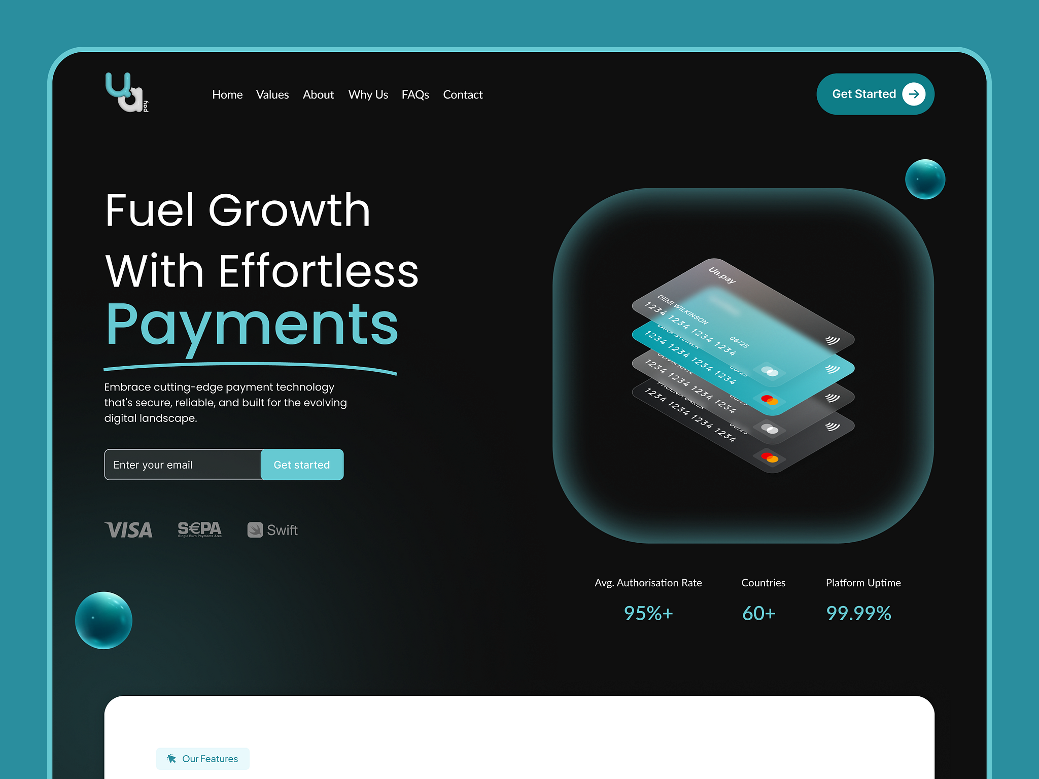 UAPay - Payment Platform Landing Page by Saifullah Omer on Dribbble