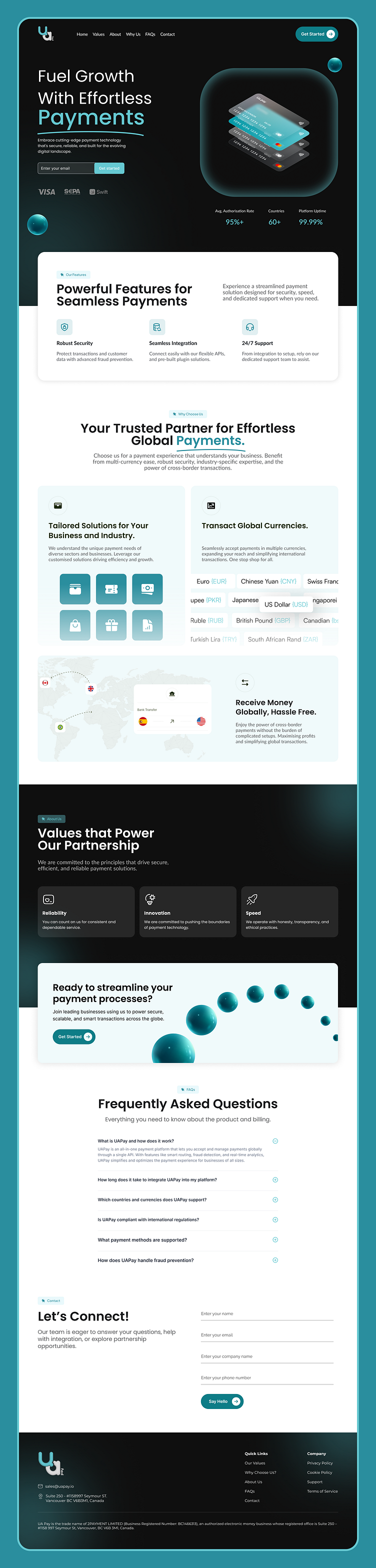UAPay - Payment Platform Landing Page by Saifullah Omer on Dribbble