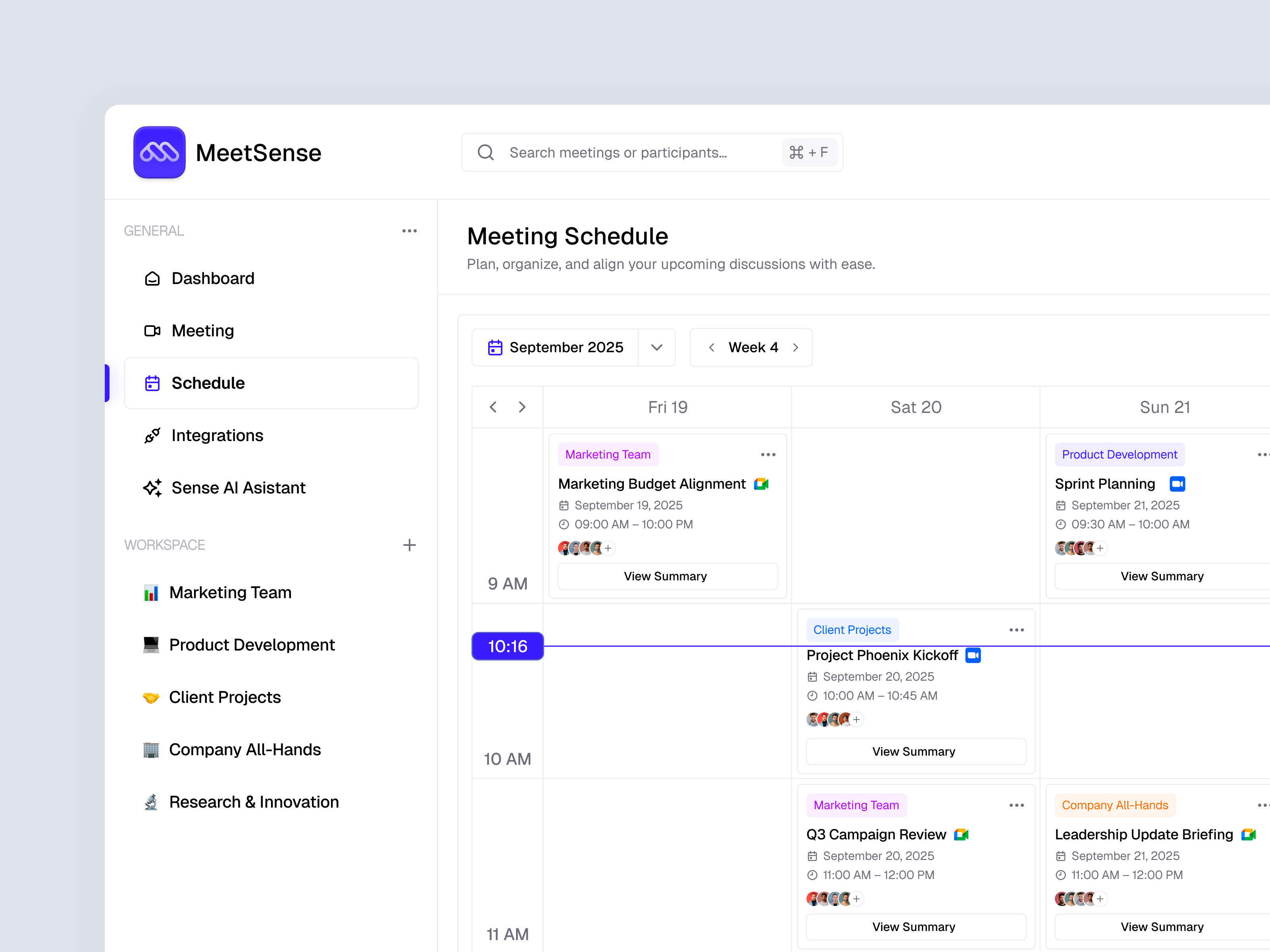 AI Powered Meeting Schedule Dashboard by Pickolab Studio on Dribbble