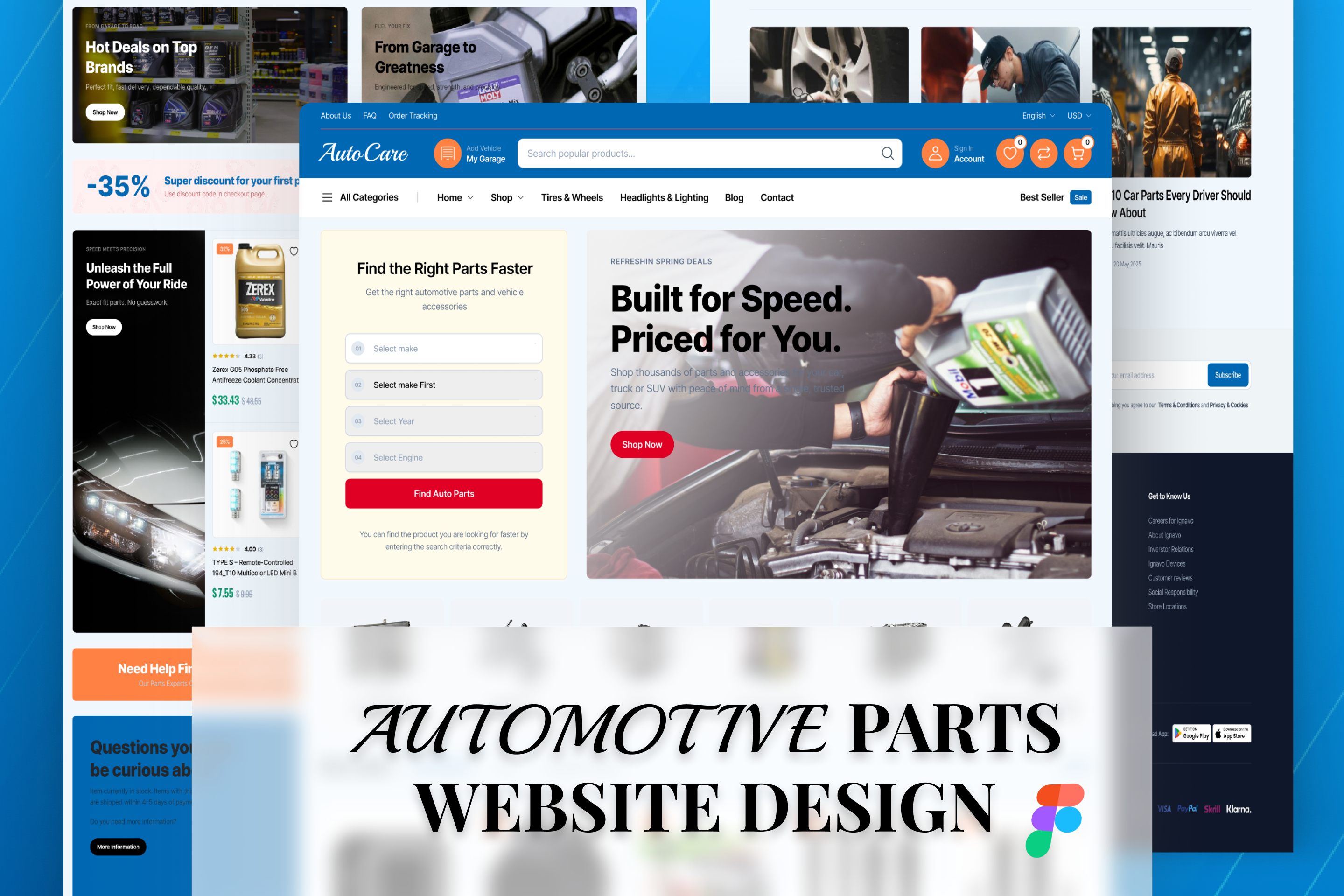 Auto Parts Website UI/UX — Car Parts eCommerce Branding Design by Vegas ...