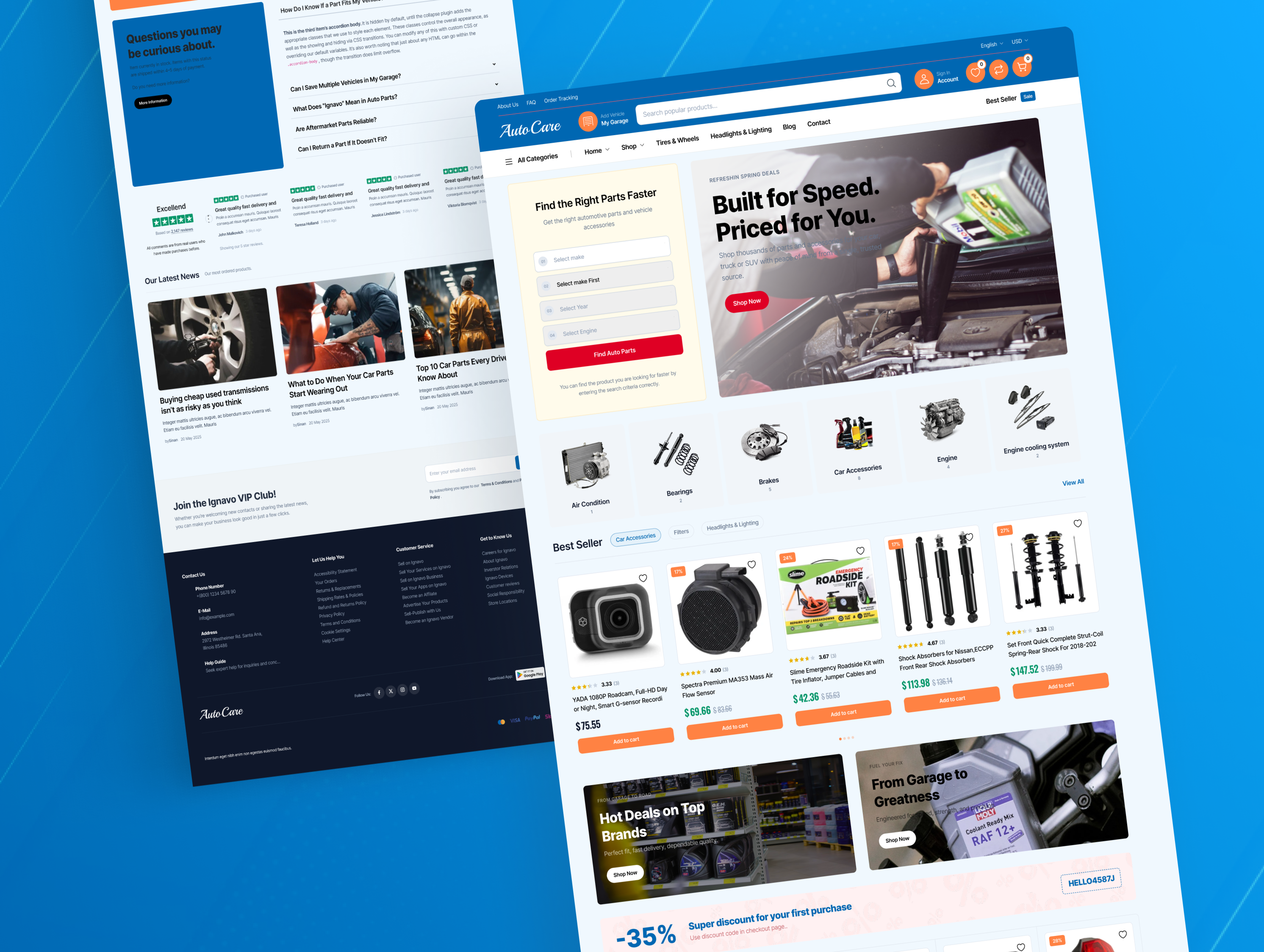 Auto Parts Website UI/UX — Car Parts eCommerce Branding Design by Vegas ...