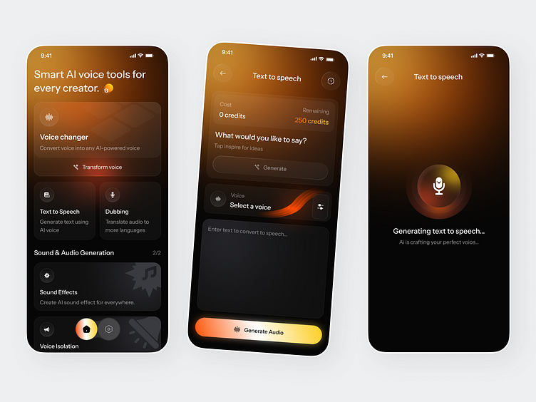 AI Voice Changer Mobile App Design by Helal Hossain ‌ on Dribbble