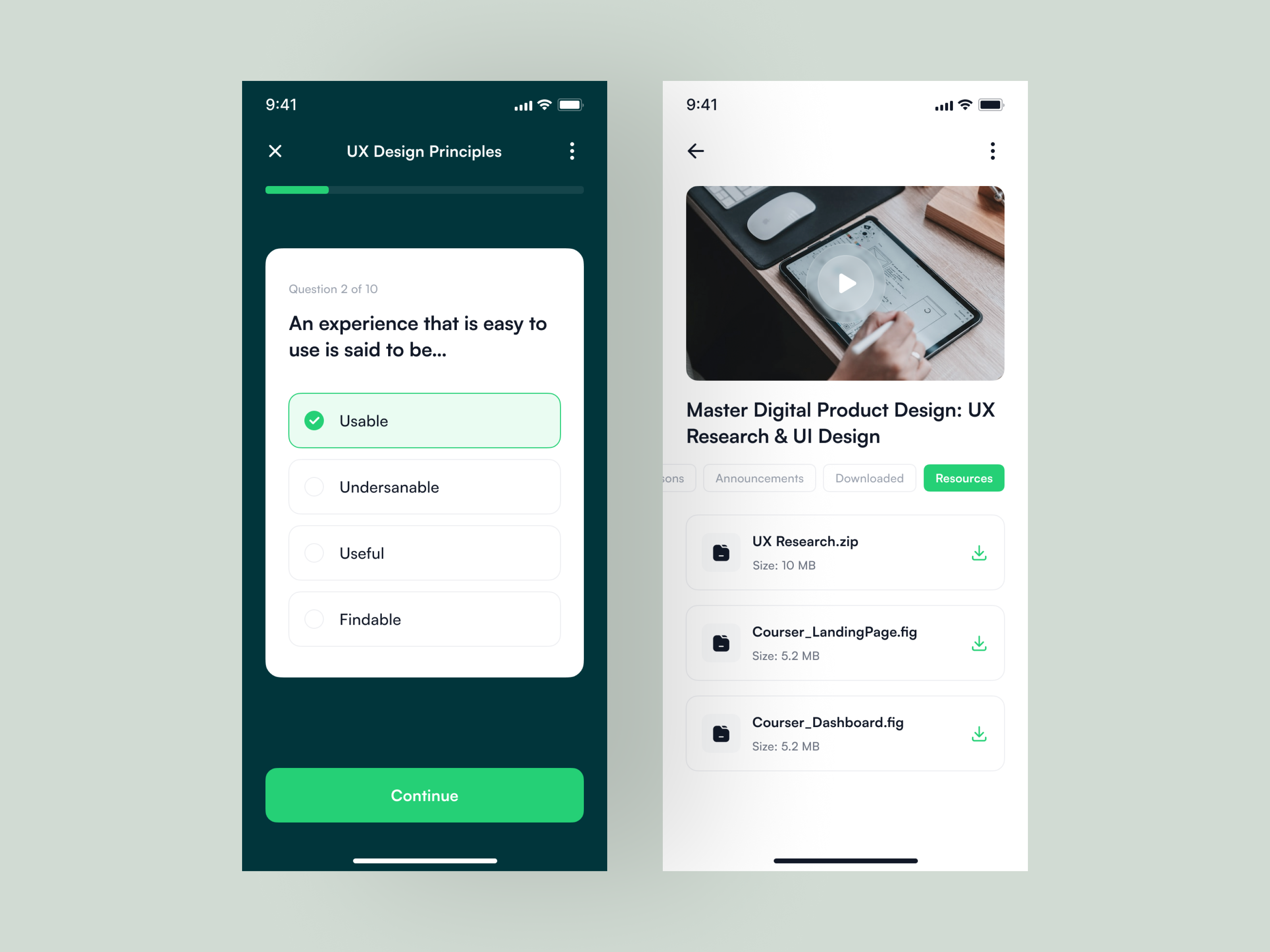 Courser - Online Learning App UI Kit by Pixlayer Interface for Pixlayer ...