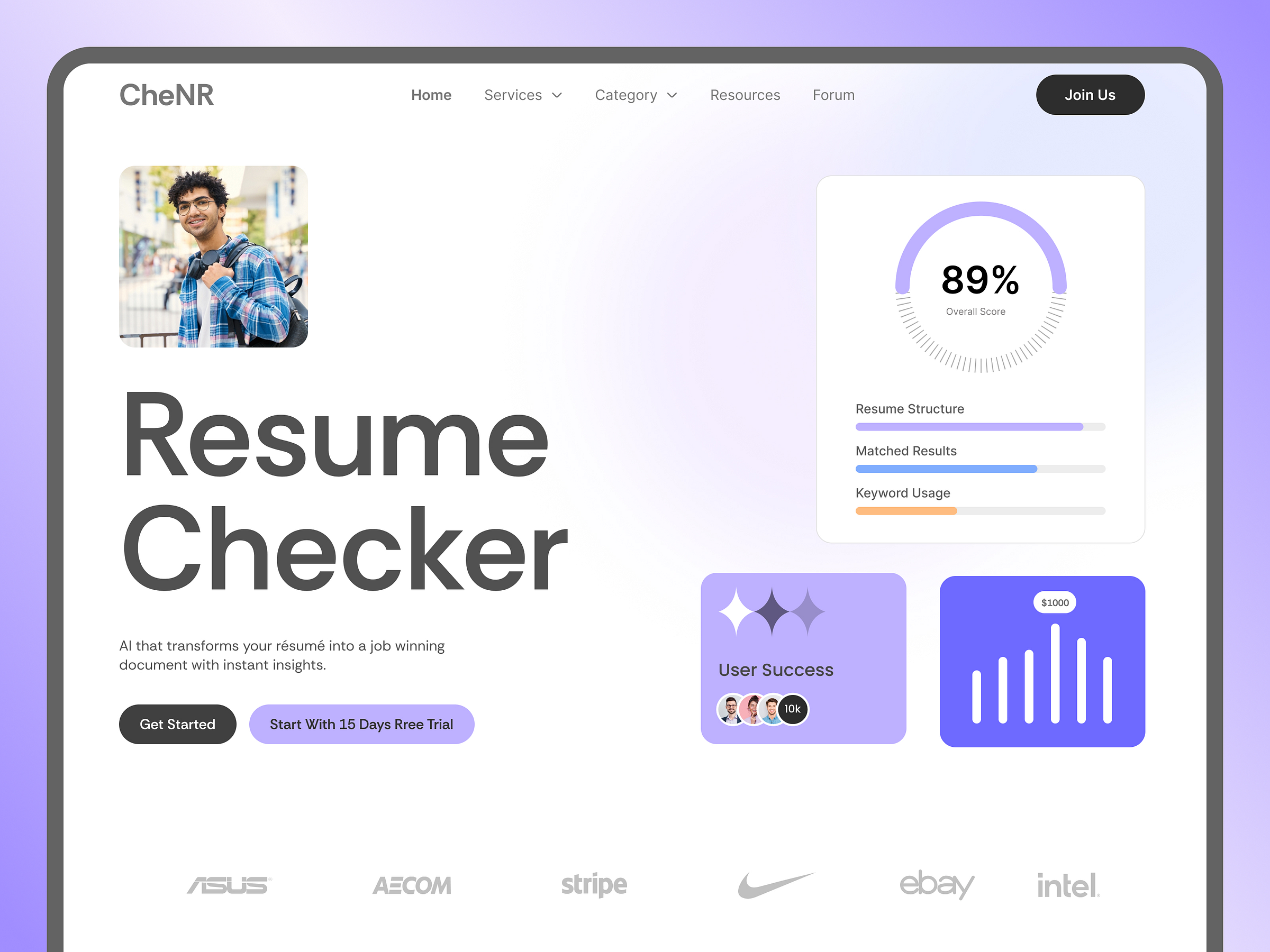 AI Resume checker website ui design by Sazidur Rahman on Dribbble