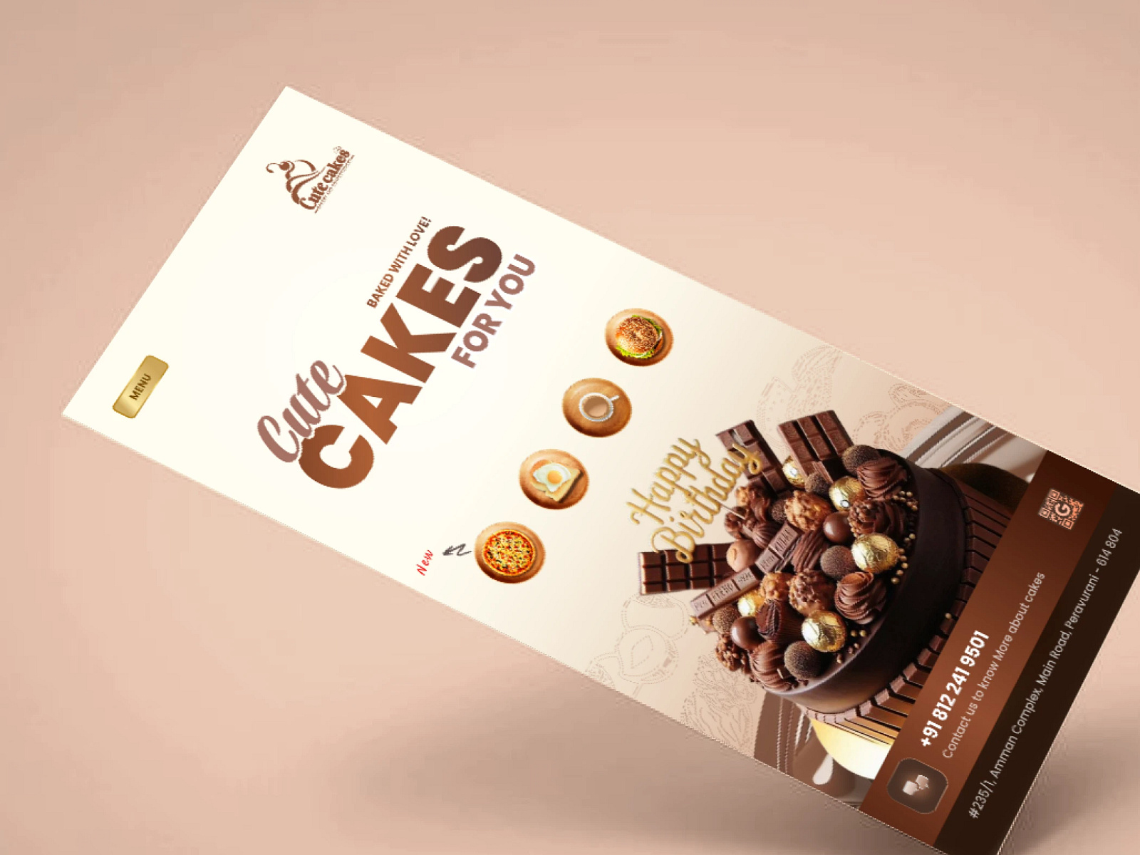 Cute Cakes _ Menu Card design by Pixel trio on Dribbble
